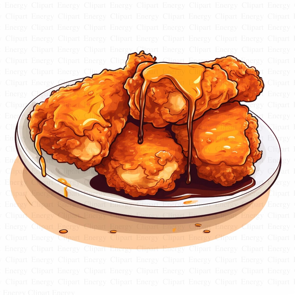 Fried Chicken Clipart | 5 High Quality Jpg's | Digital Download ...