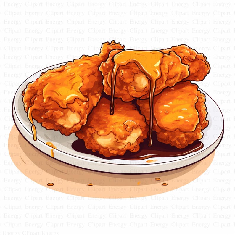 Fried Chicken Clipart | 5 High Quality Jpg's | Digital Download ...
