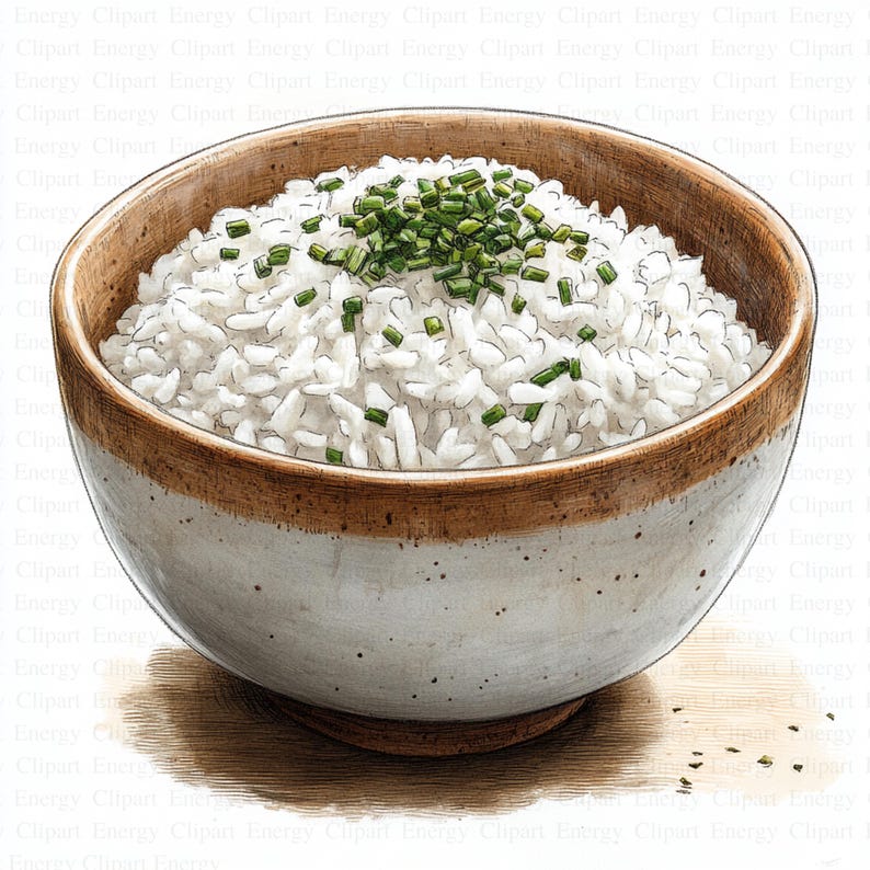 Rice Bowl Clipart | 5 High Quality Jpg's | Digital Download | Food ...