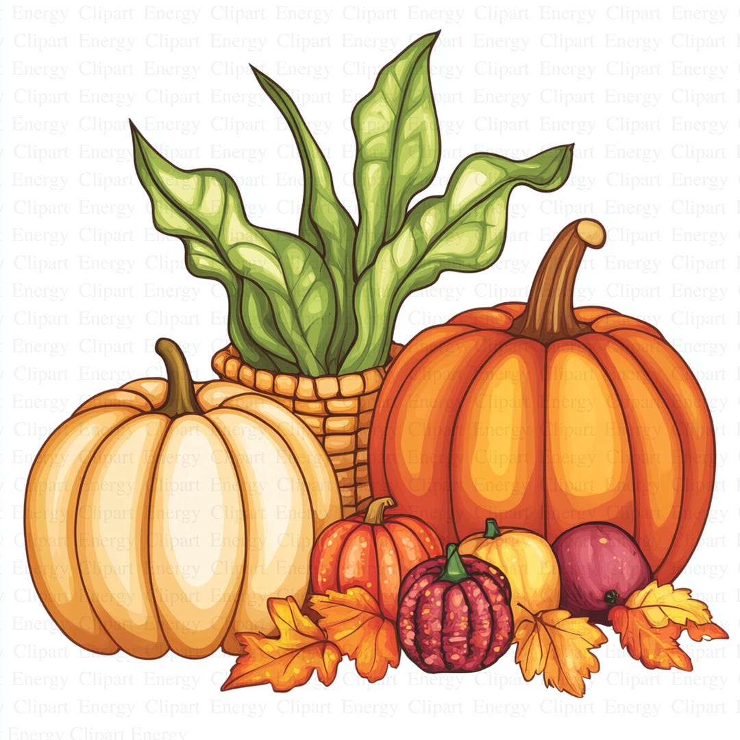 Autumn Harvest Clipart | 5 High Quality Jpg's | Digital Download | Fall ...