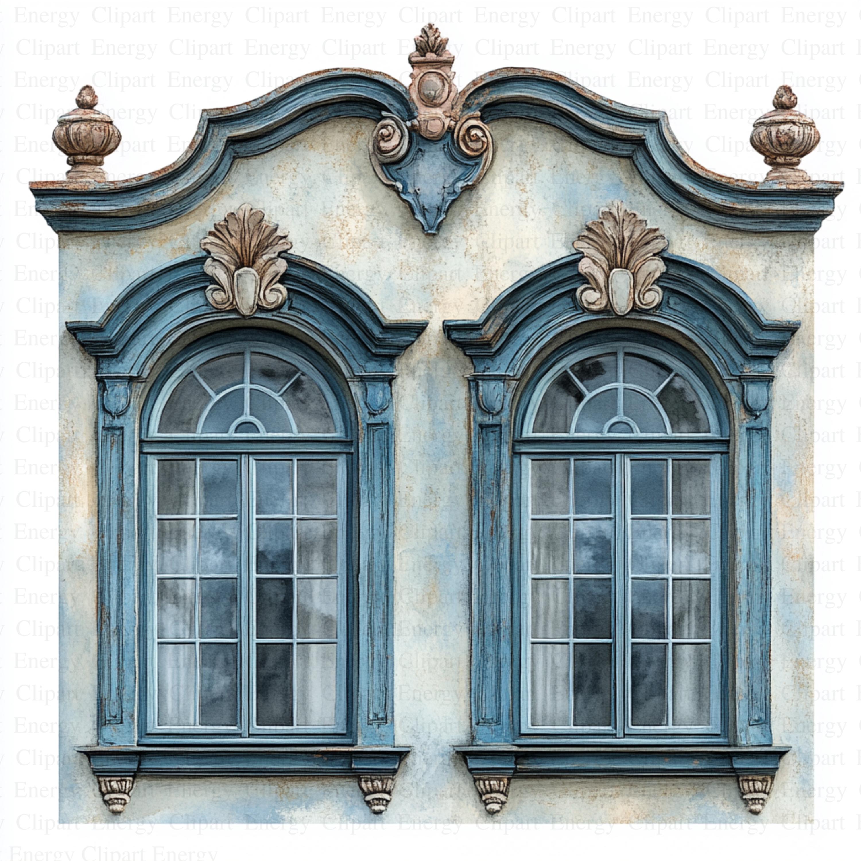 Victorian Windows Clipart | 5 High Quality Jpg's | Digital Download ...