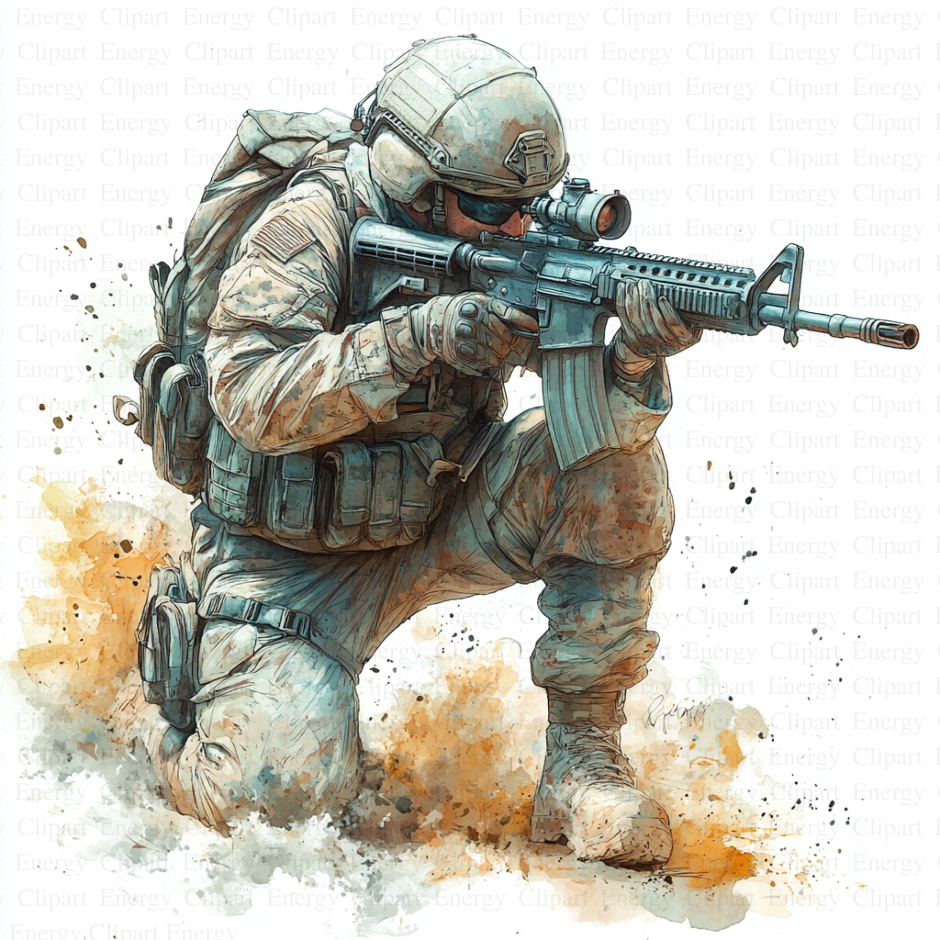 Watercolor Combat Clipart | 5 High Quality Jpg's | Digital Download ...