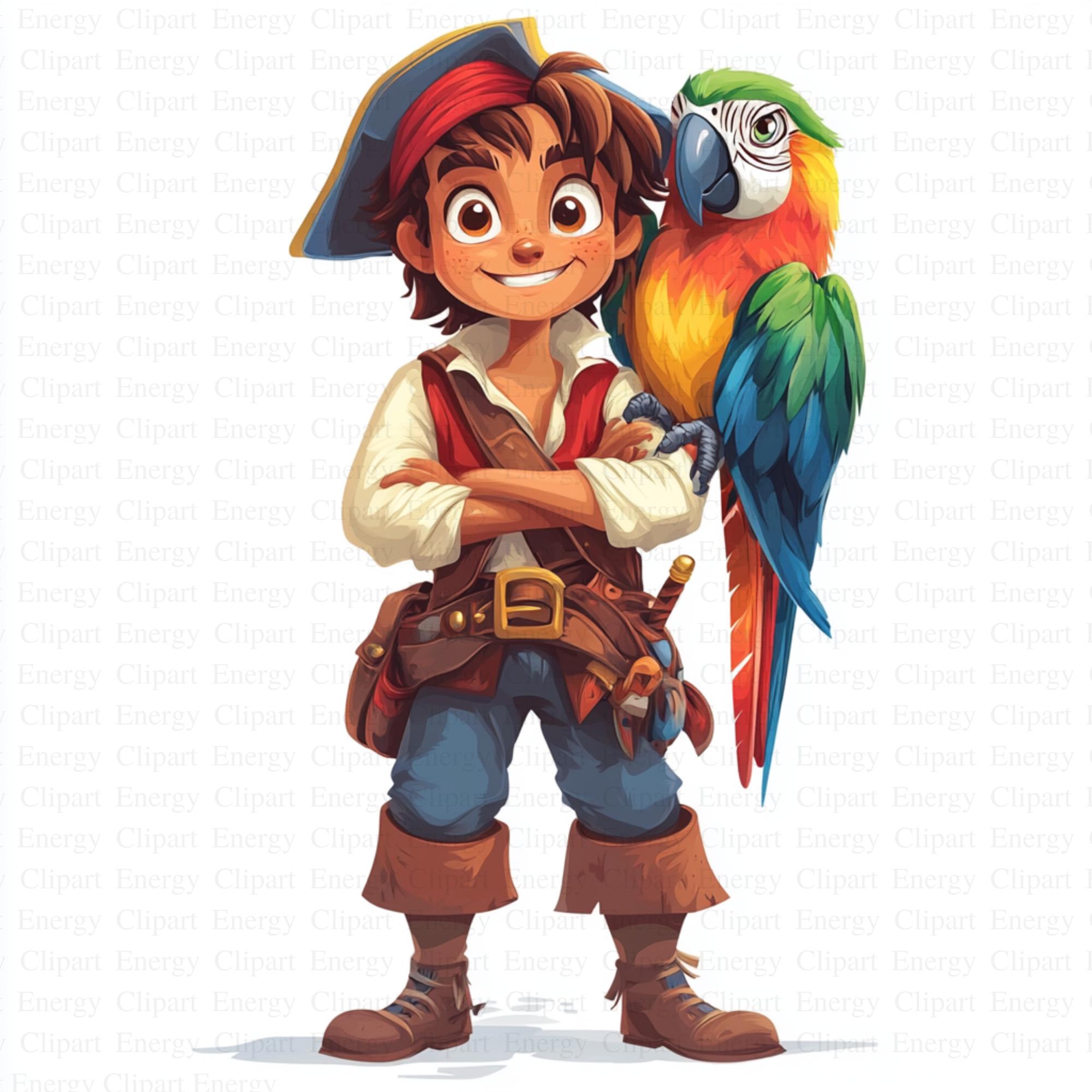 Cartoon Pirates Clipart | 5 High Quality Jpgs | Digital Download | Art ...