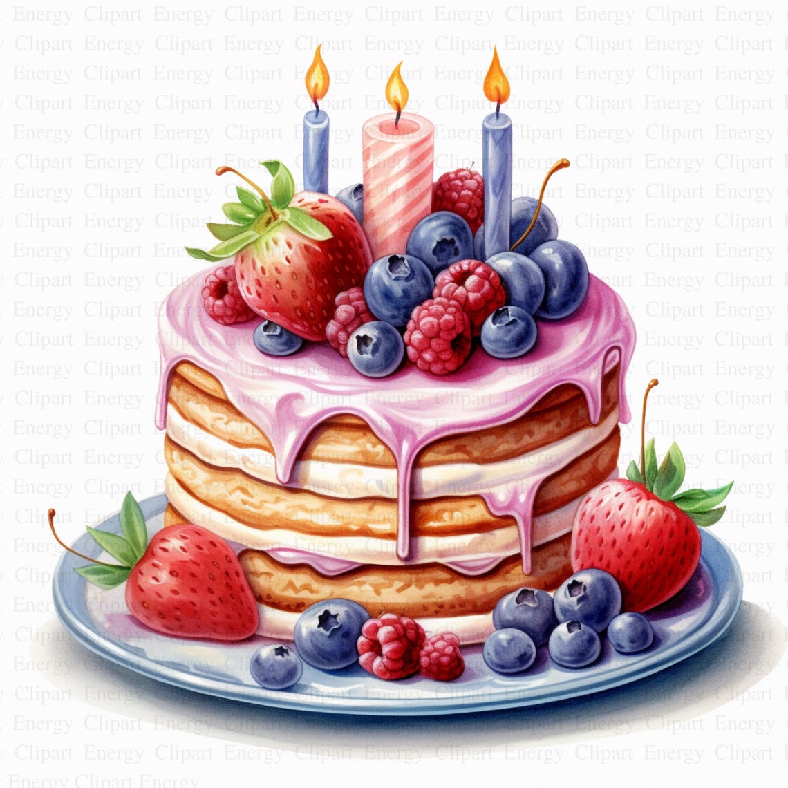 Birthday Cakes Clipart | 5 High Quality Jpgs | Digital Download ...