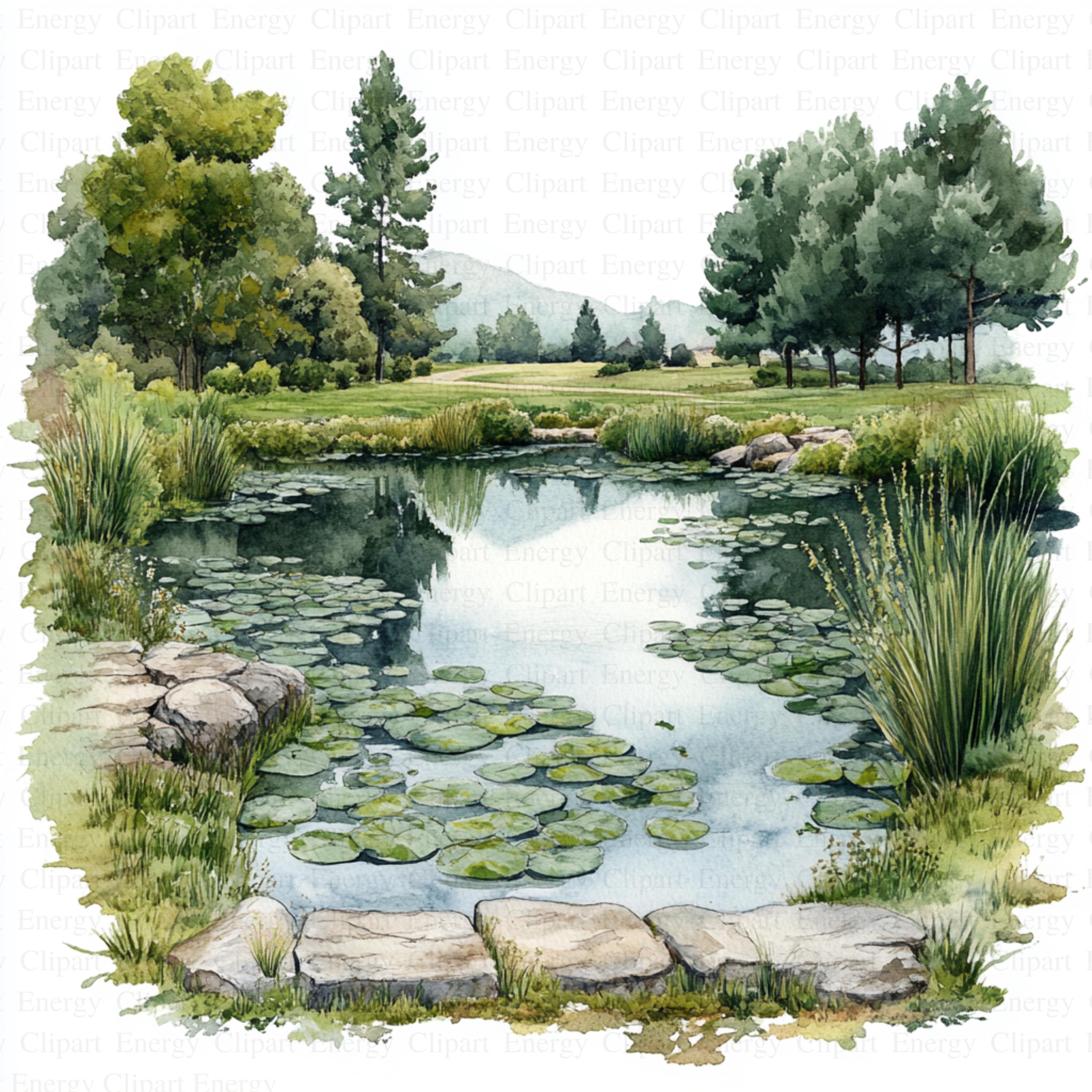 Country Ponds Clipart | 5 High Quality Jpg's | Digital Download ...