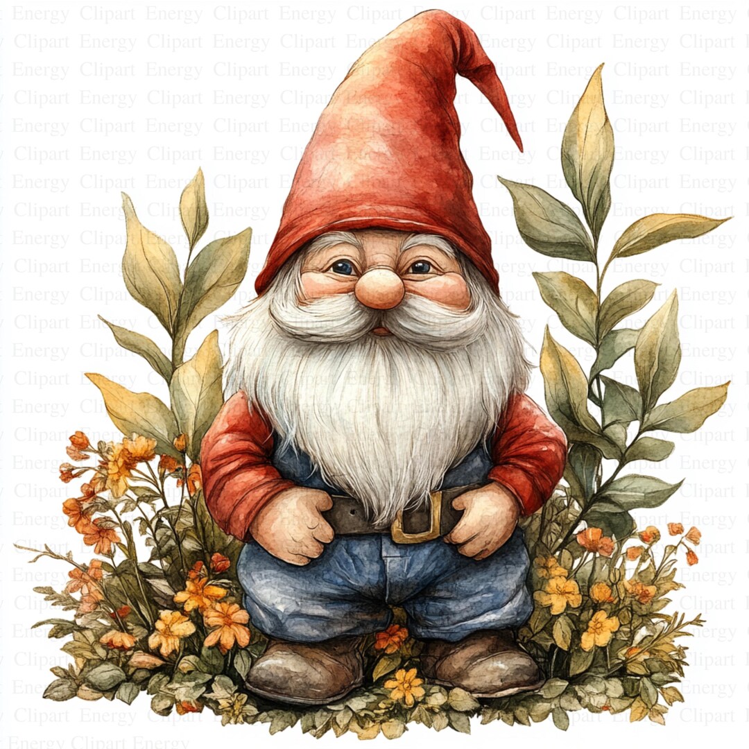 Watercolor Farm Gnome Clipart | 5 High Quality Jpg's | Digital Download ...
