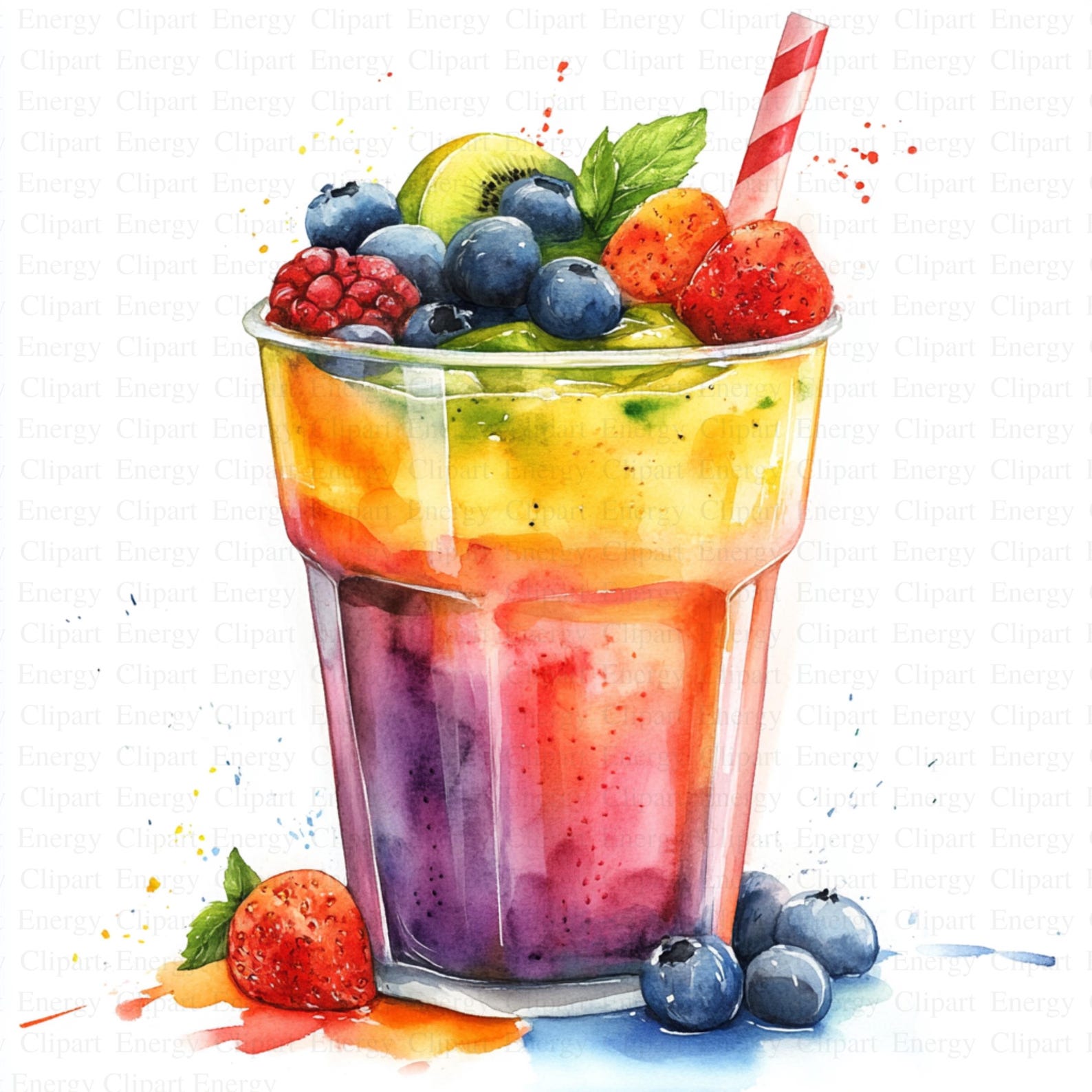 Smoothie Cup Clipart | 5 High Quality Jpg's | Digital Download ...