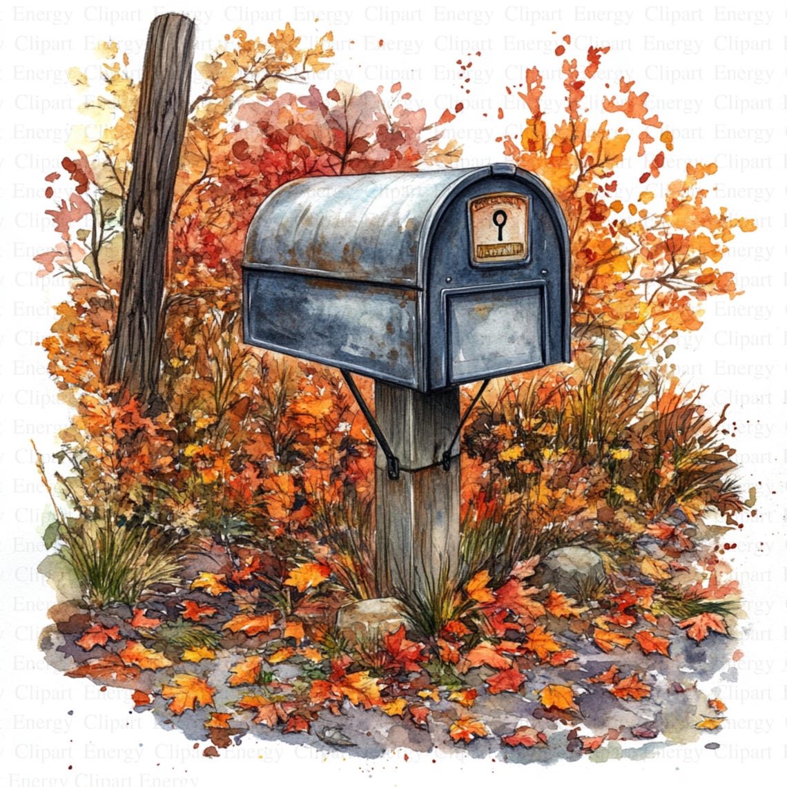 Autumn Mailbox Clipart | 5 High Quality Jpg's | Digital Download ...