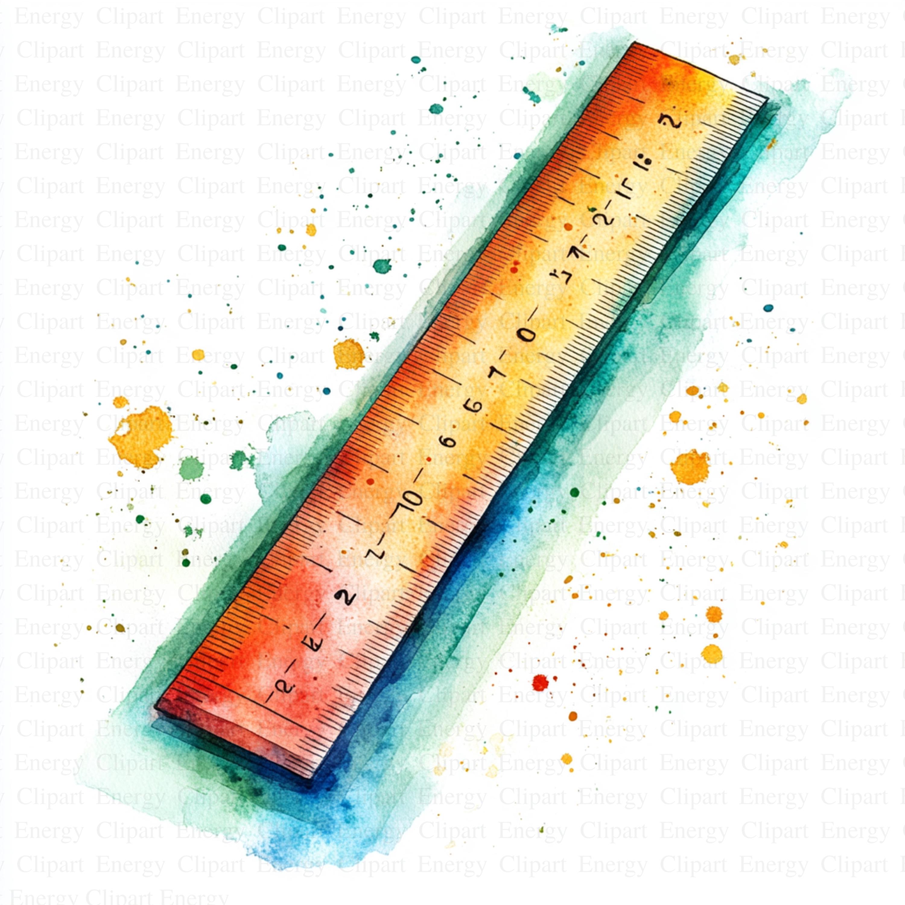Ruler Clipart | 5 High Quality Jpg's | Digital Download | Measurement ...