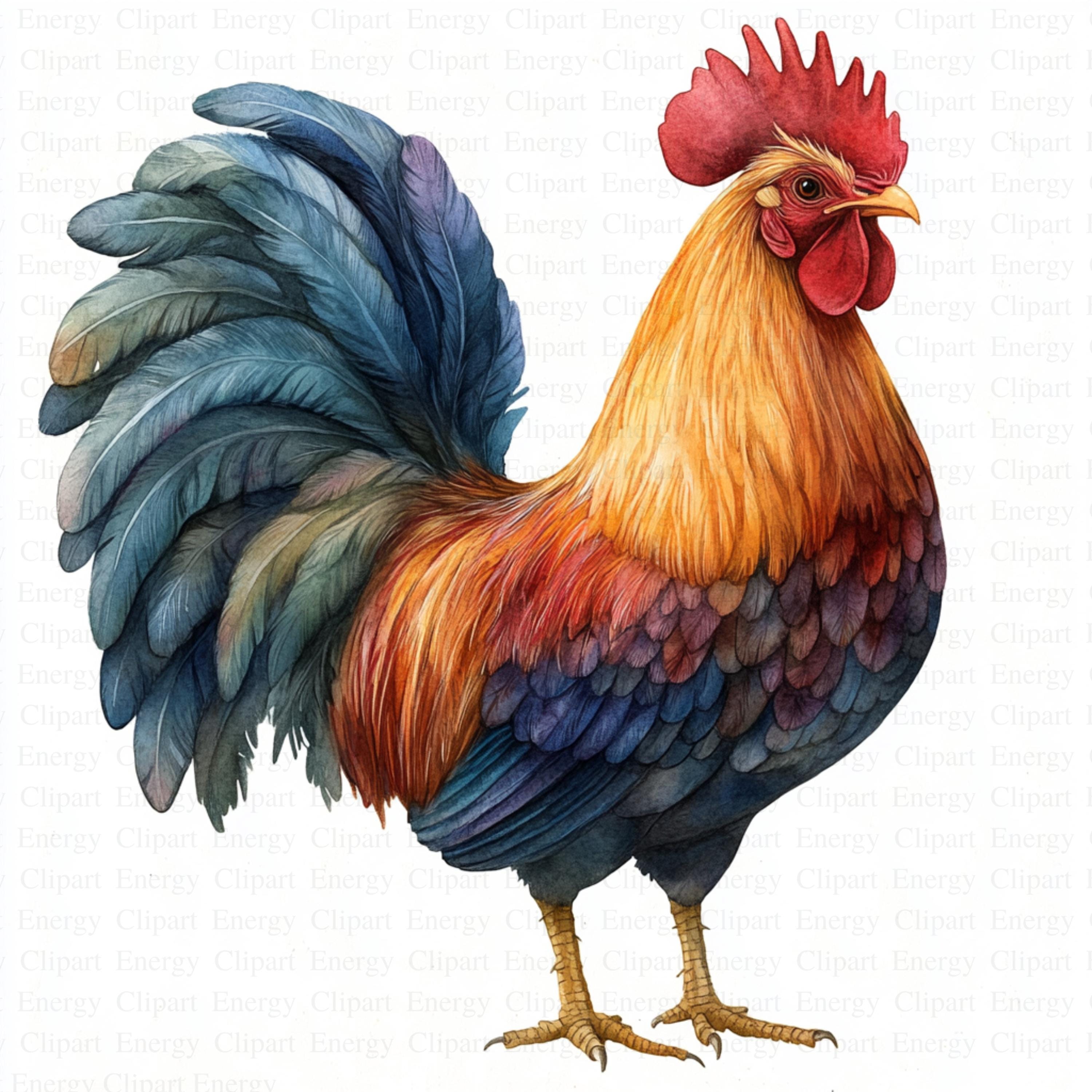 Cockerel Clipart | 5 High Quality Jpg's | Digital Download | Rooster ...