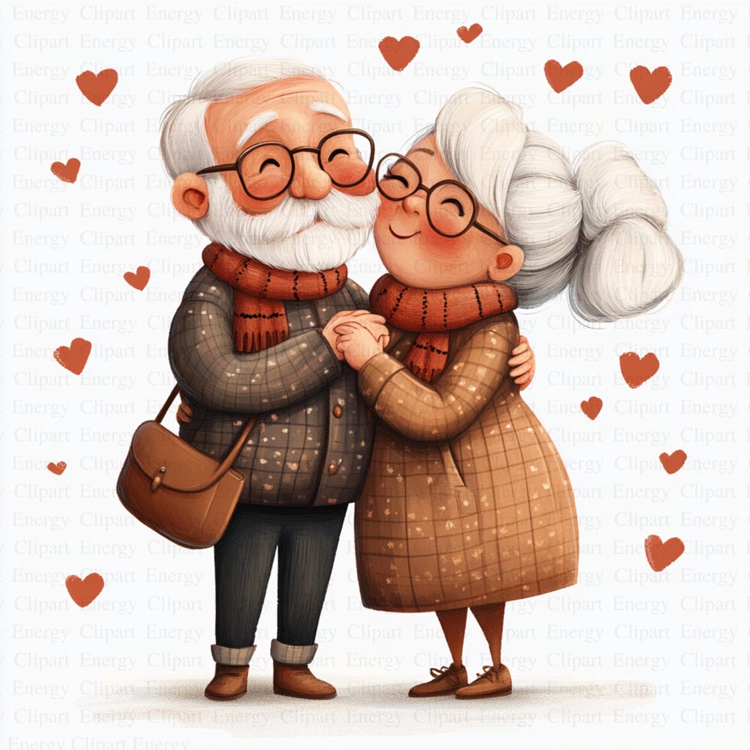Watercolor Elderly Couple Clipart | 5 High Quality Jpg's | Digital ...