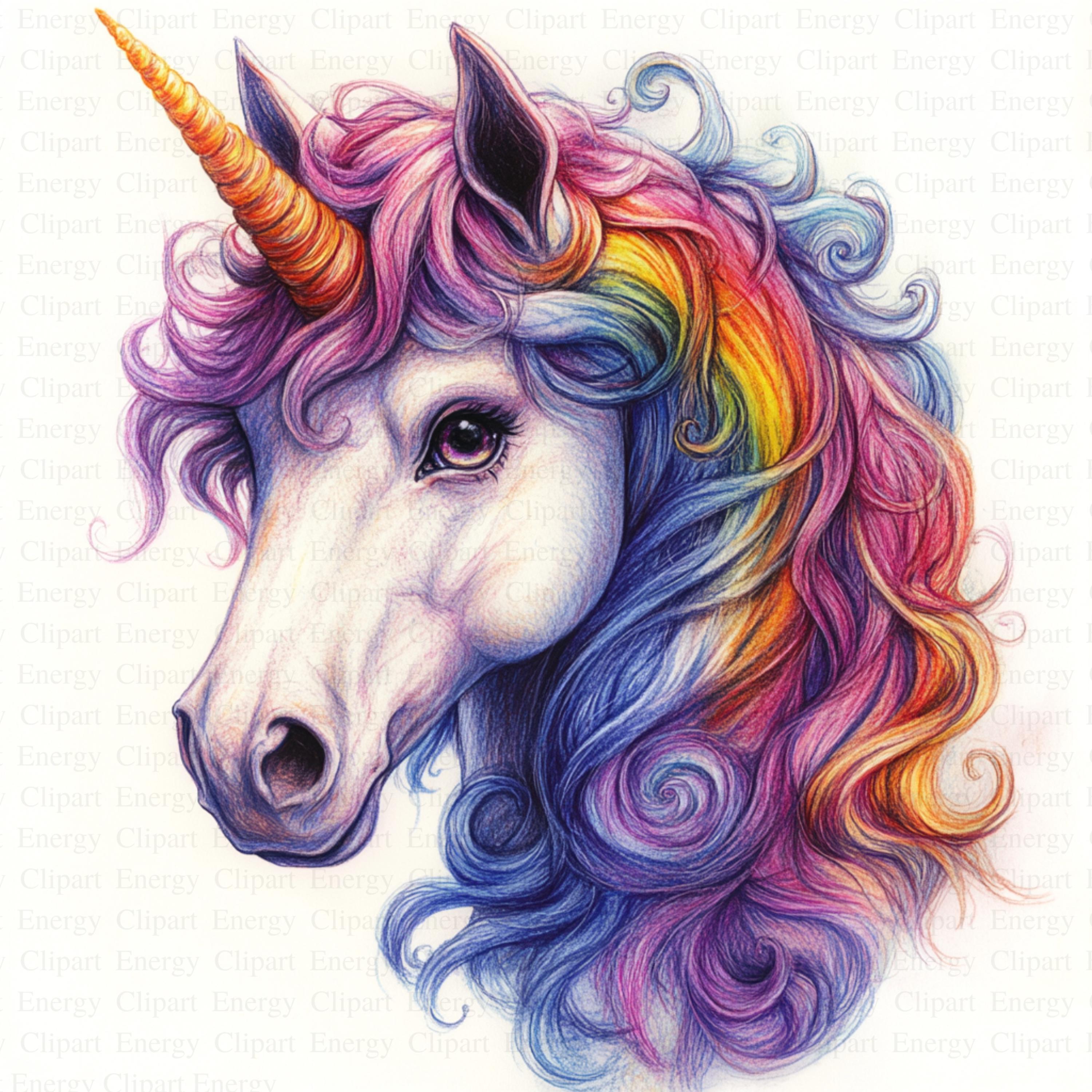 Rainbow Unicorn Clipart | 5 High Quality Jpg's | Digital Download ...
