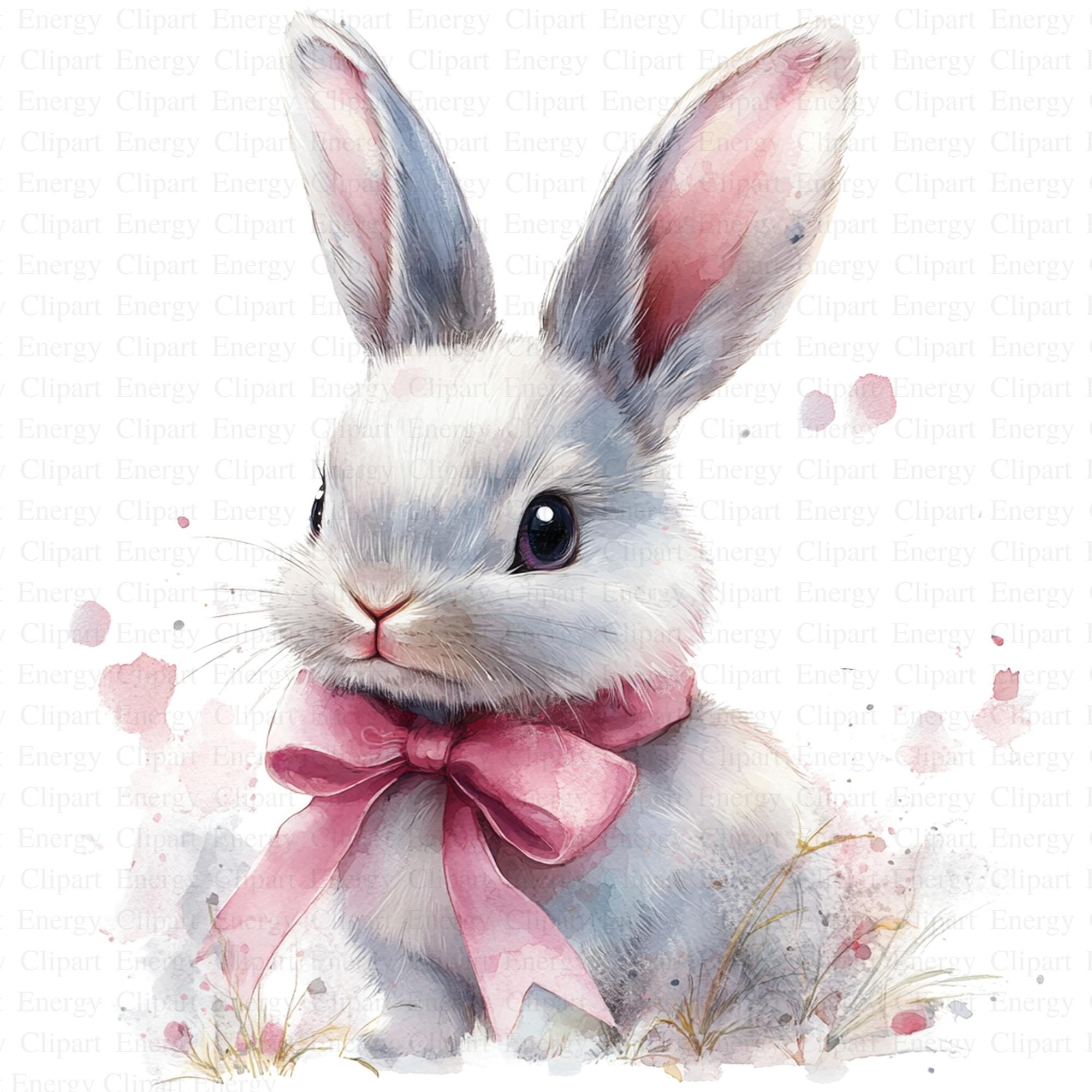 Bunny With Butterfly Clipart | 5 High Quality Jpgs | Digital Download ...
