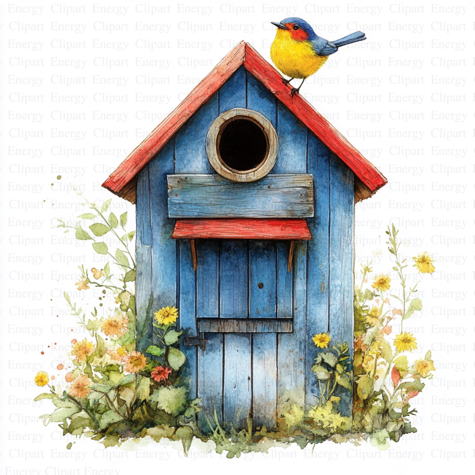 Birdhouse Clipart | 5 High Quality Jpgs | Digital Download | Card ...