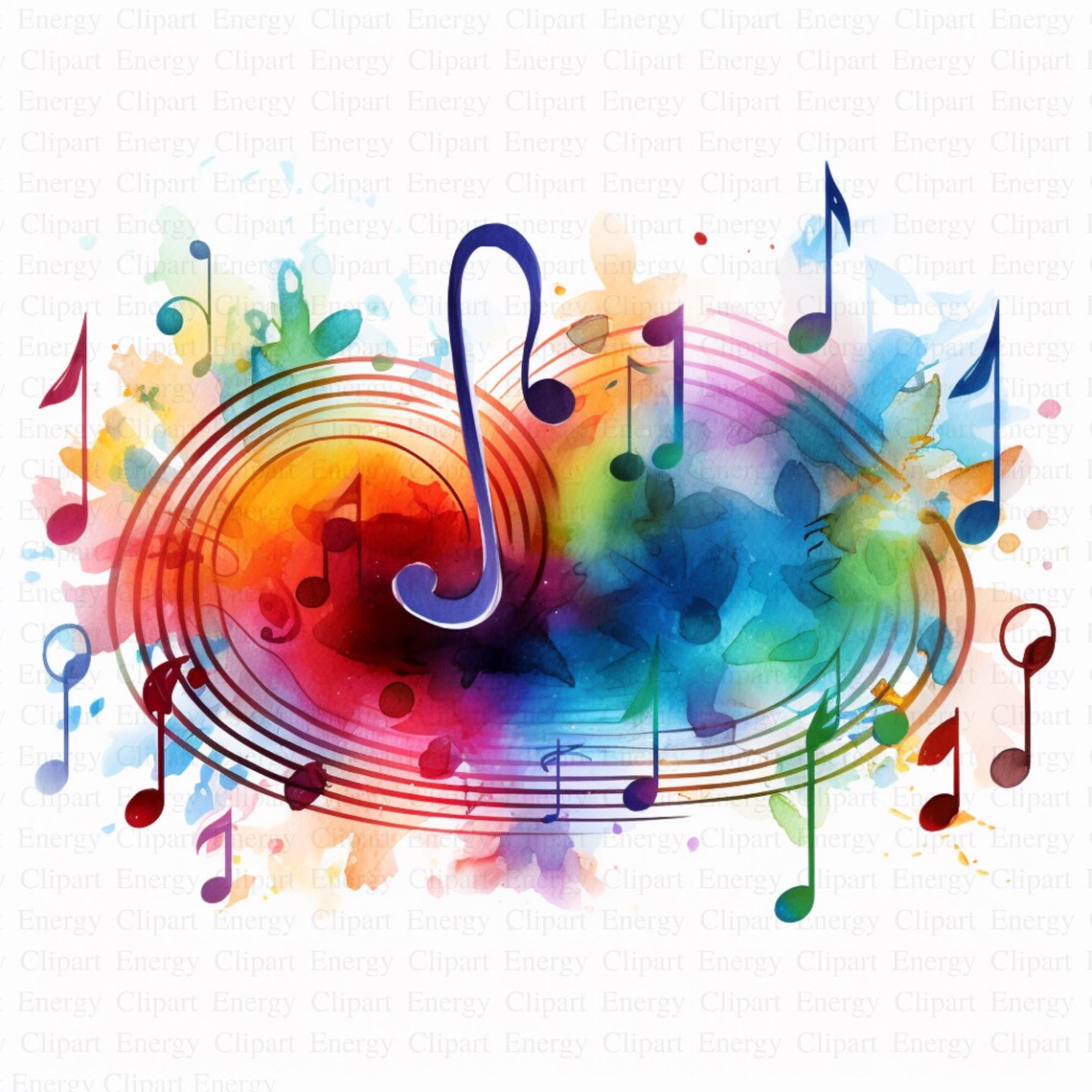 Music Notes Clipart 5 High Quality Jpg's Digital Download Musical Art ...