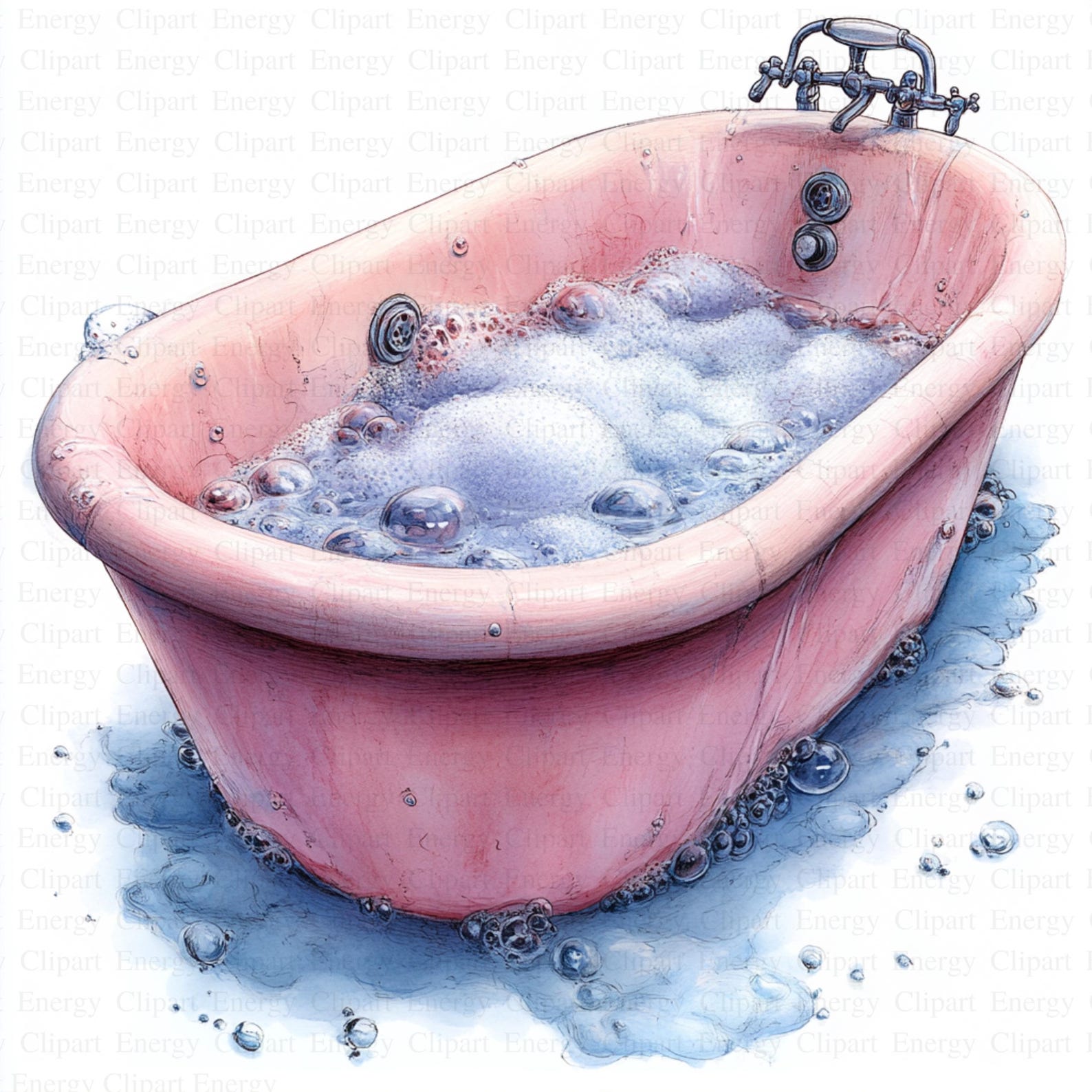 Bubble Bath Clipart 5 High Quality Jpg's Digital Download Cute Bath ...