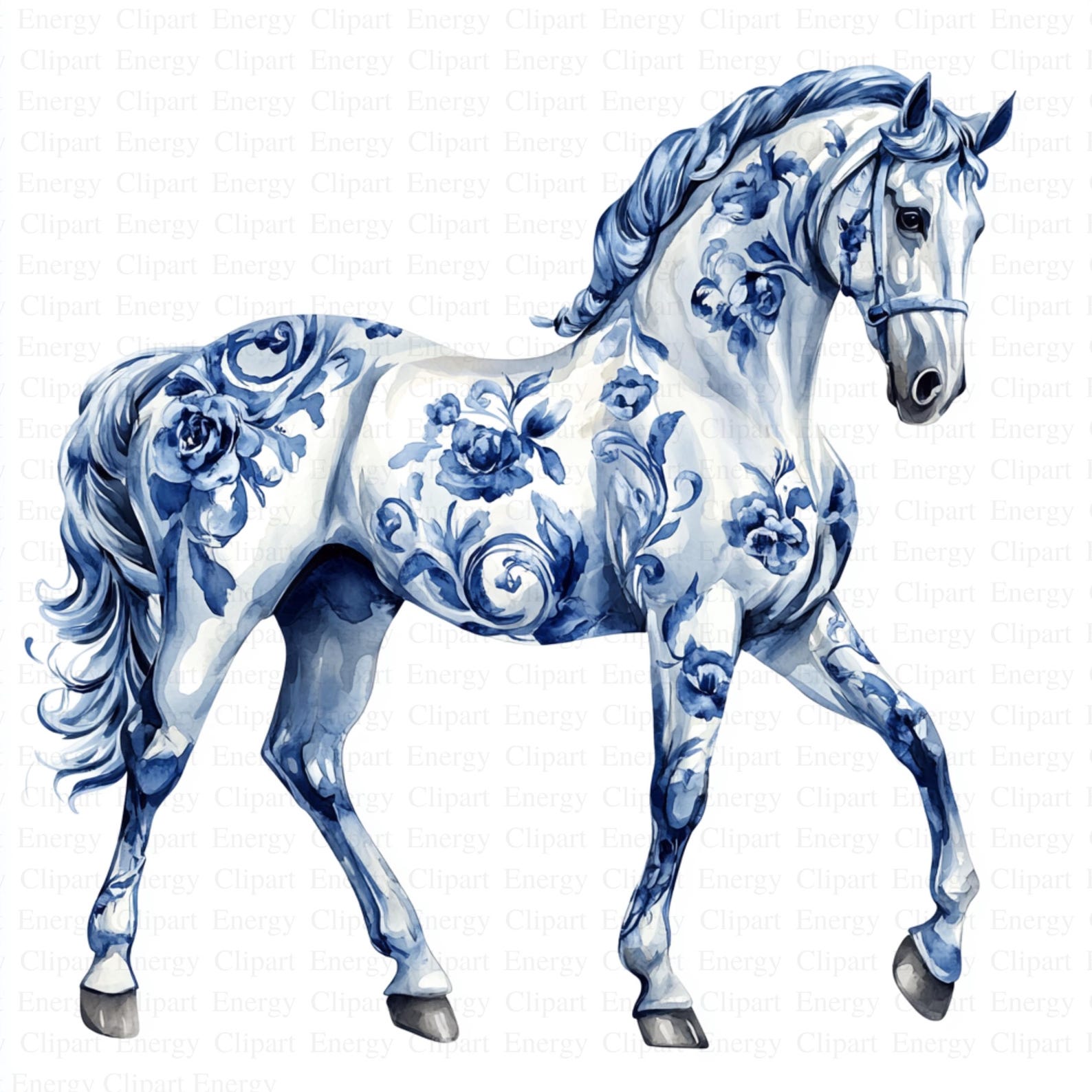 Blue Delft Horse Clipart | 5 High Quality Jpg's | Digital Download ...