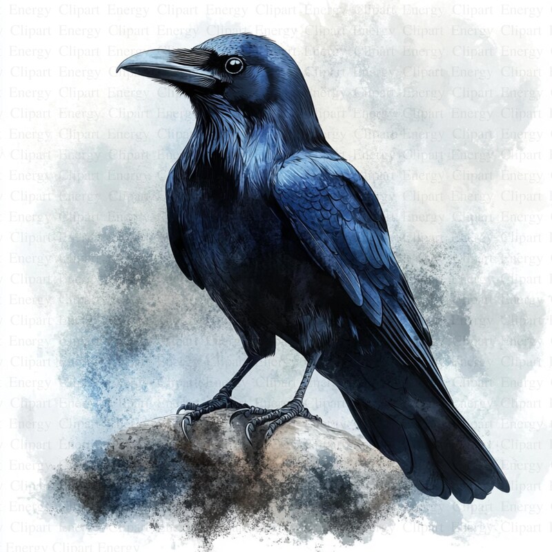 Raven Watercolor - Etsy