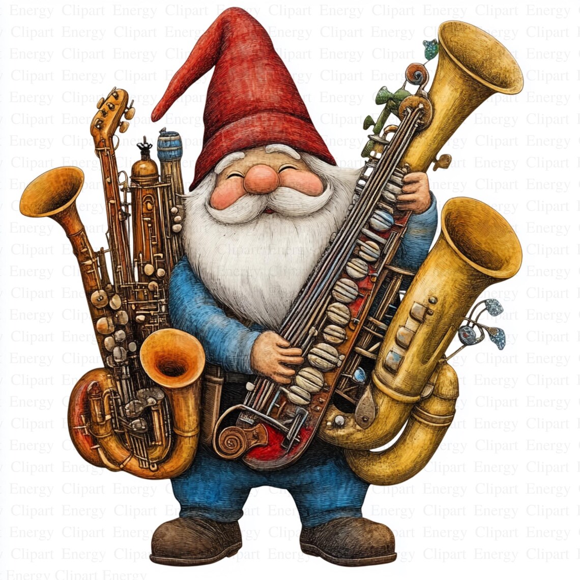 Gnomes With Music Instruments Clipart | 5 High Quality Jpg's | Digital ...