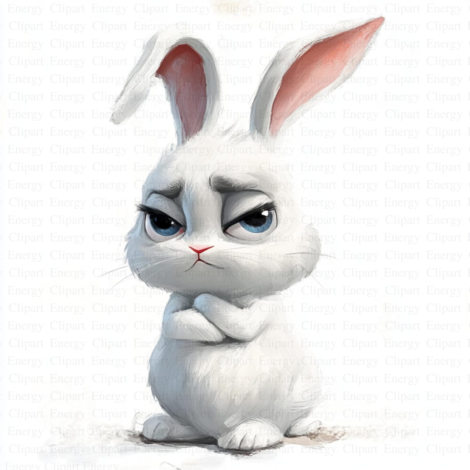 Sad Bunny Clipart | 5 High Quality Jpgs | Digital Download | Fluffy ...