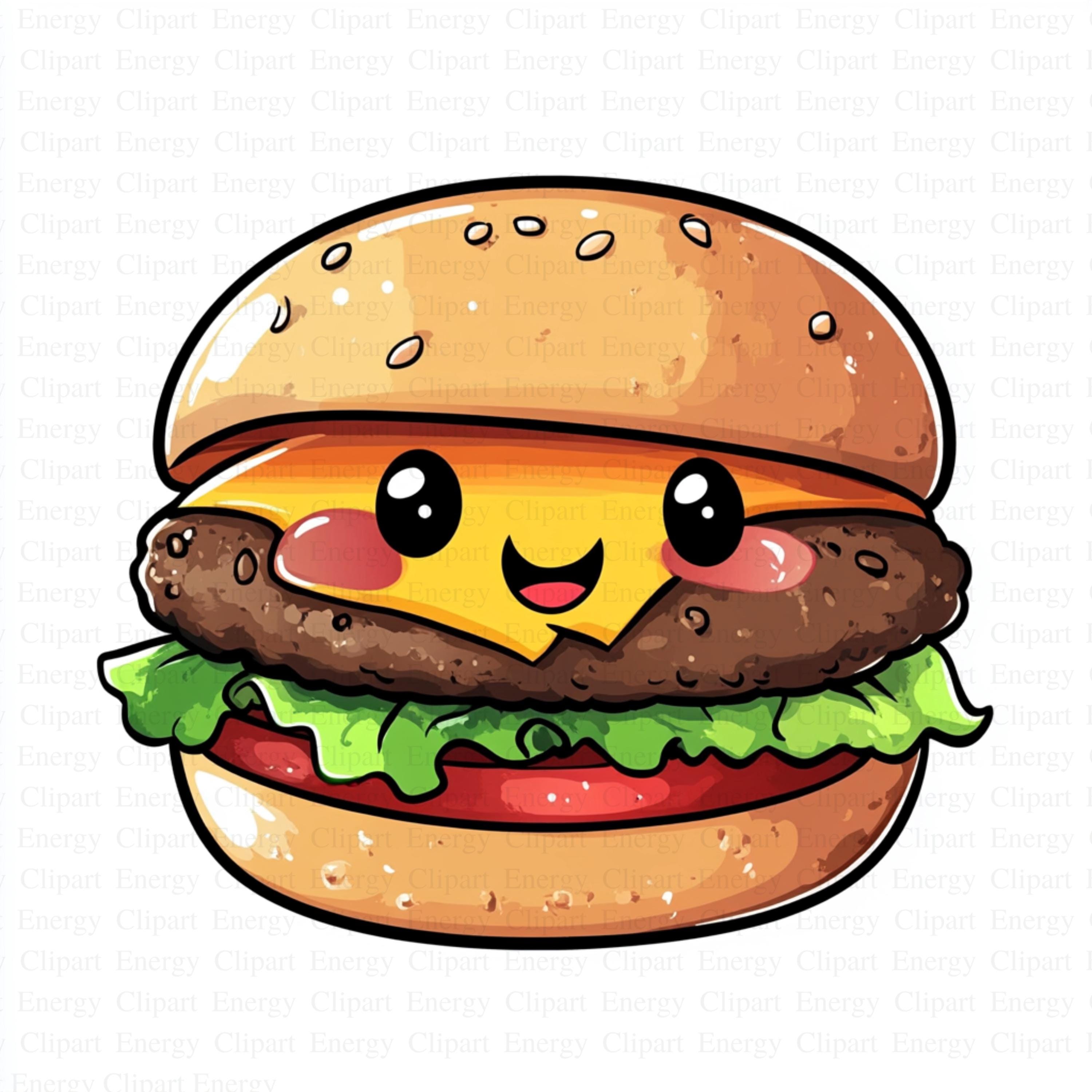 Hamburger Clipart 5 High Quality Jpg's Digital Download Burger Graphics ...
