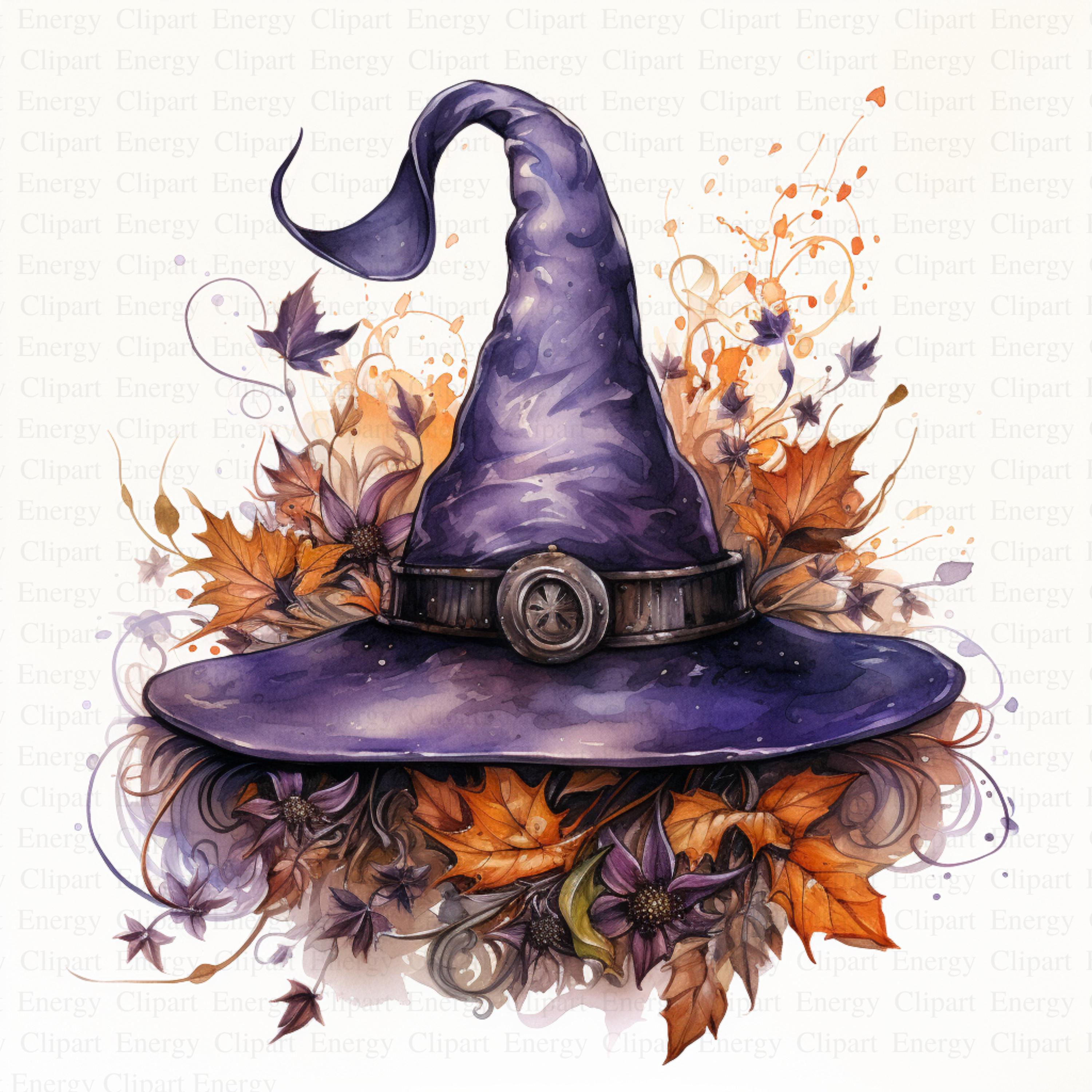 Witch Hat Clipart 5 High Quality Jpg's Digital Download Halloween Art ...