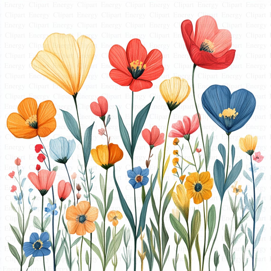 Spring Garden Clipart | 5 High Quality Jpg's | Digital Download ...