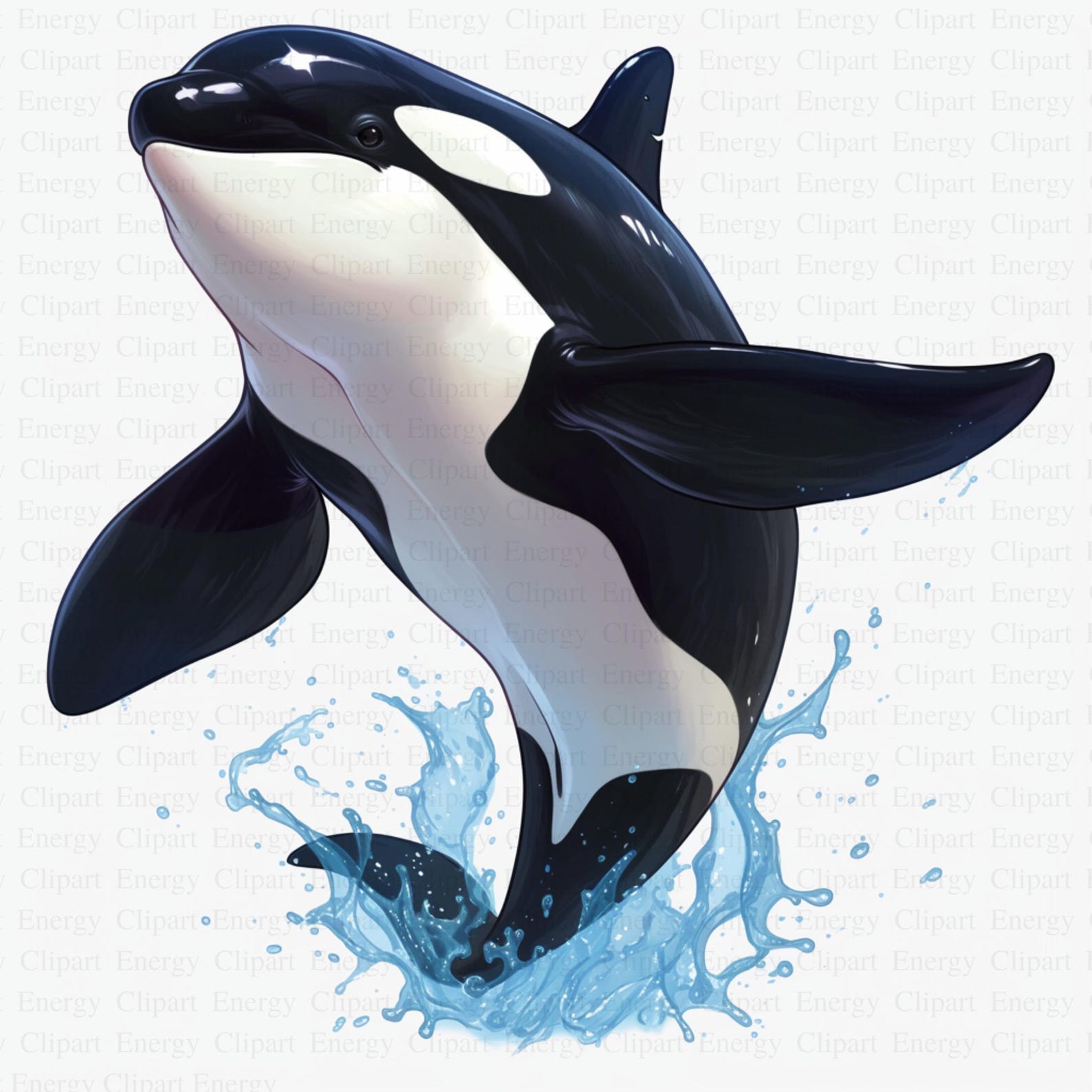 Watercolor Orca Clipart | 5 High Quality Jpg's | Digital Download ...
