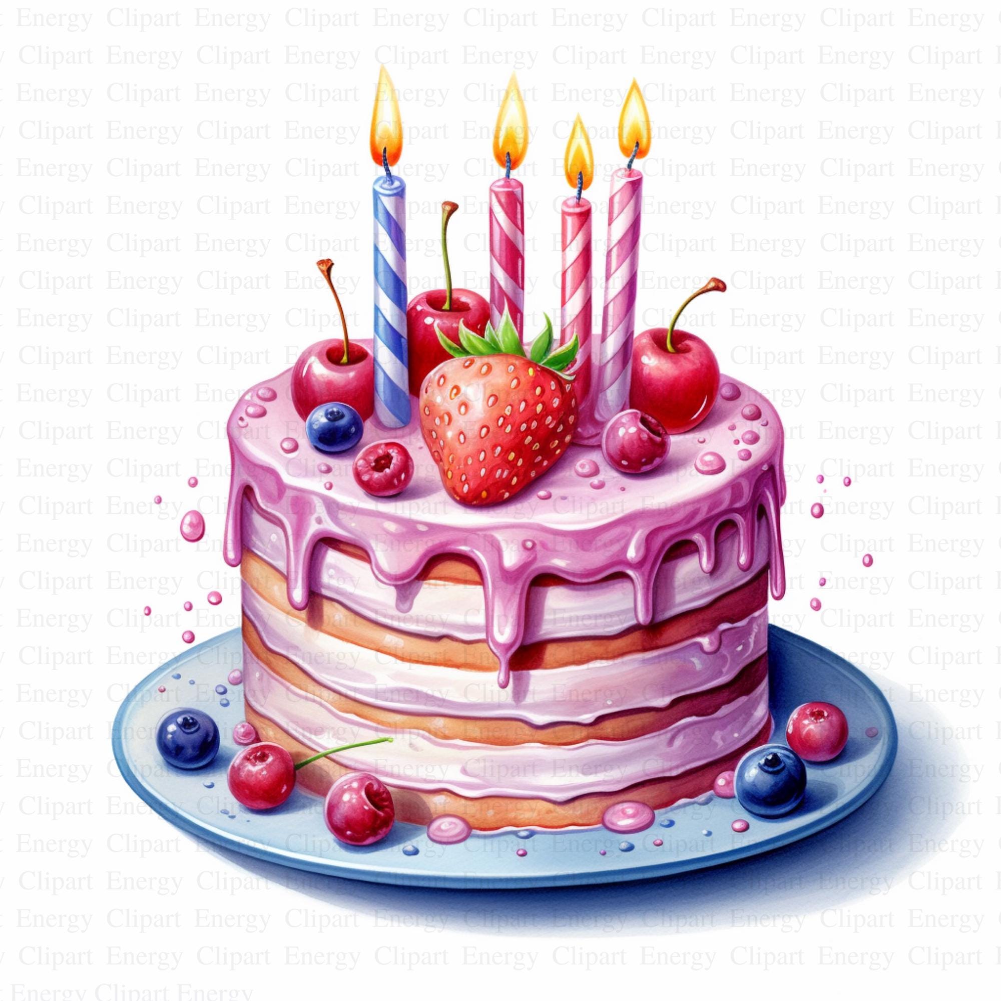 Birthday Cakes Clipart | 5 High Quality Jpgs | Digital Download ...