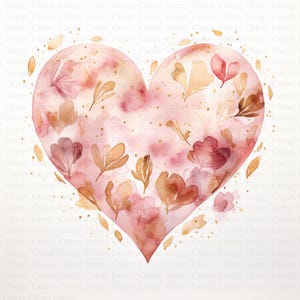 Pink Gold Hearts Clipart | 5 High Quality Jpg's | Digital Download ...