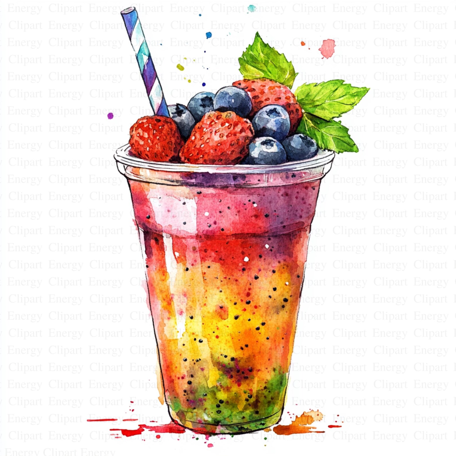 Smoothie Cup Clipart | 5 High Quality Jpg's | Digital Download ...