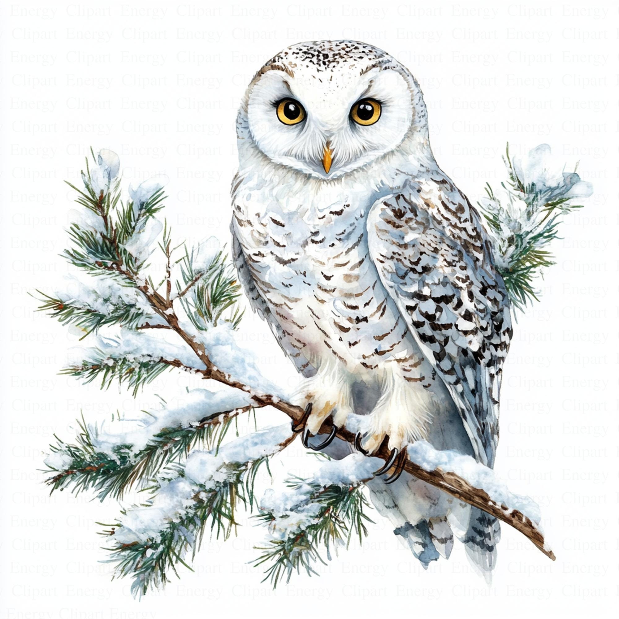 Snow Owl Clipart | 5 High Quality Jpgs | Digital Download | Wall Art ...