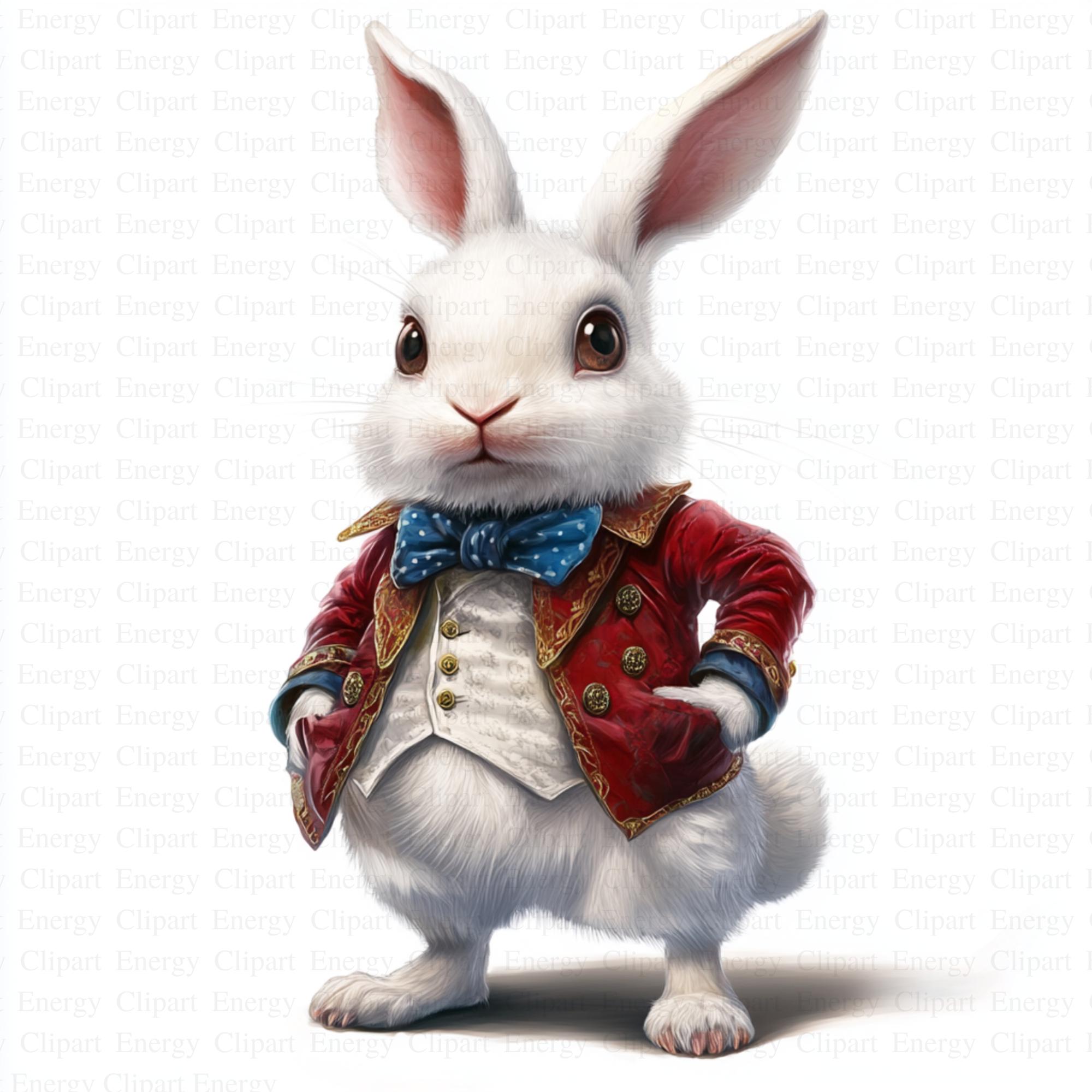 White Rabbit Clipart | 5 High Quality Jpgs | Digital Download | Wall ...