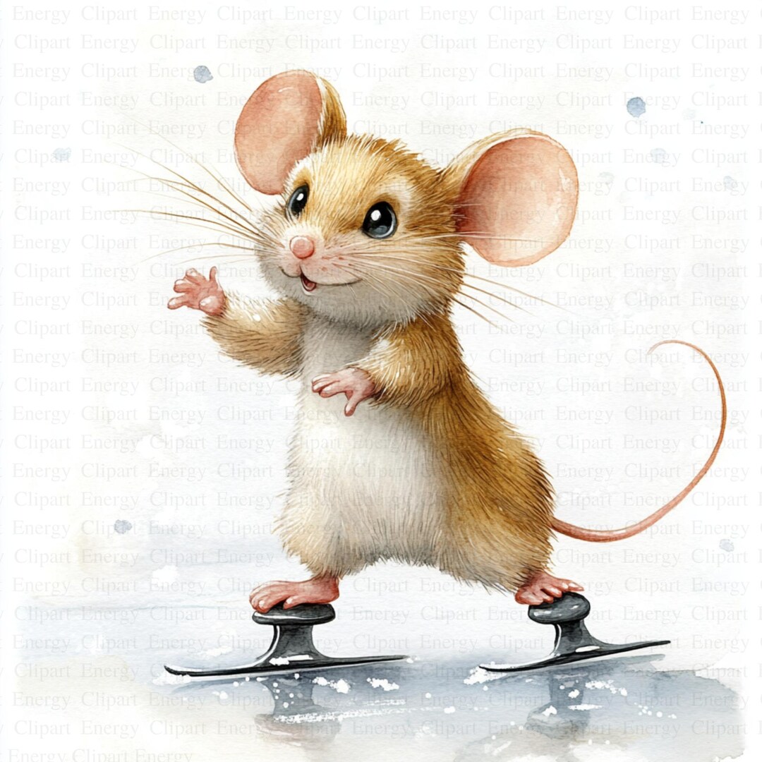 Mouse Skating Clipart | 5 High Quality Jpgs | Digital Download ...