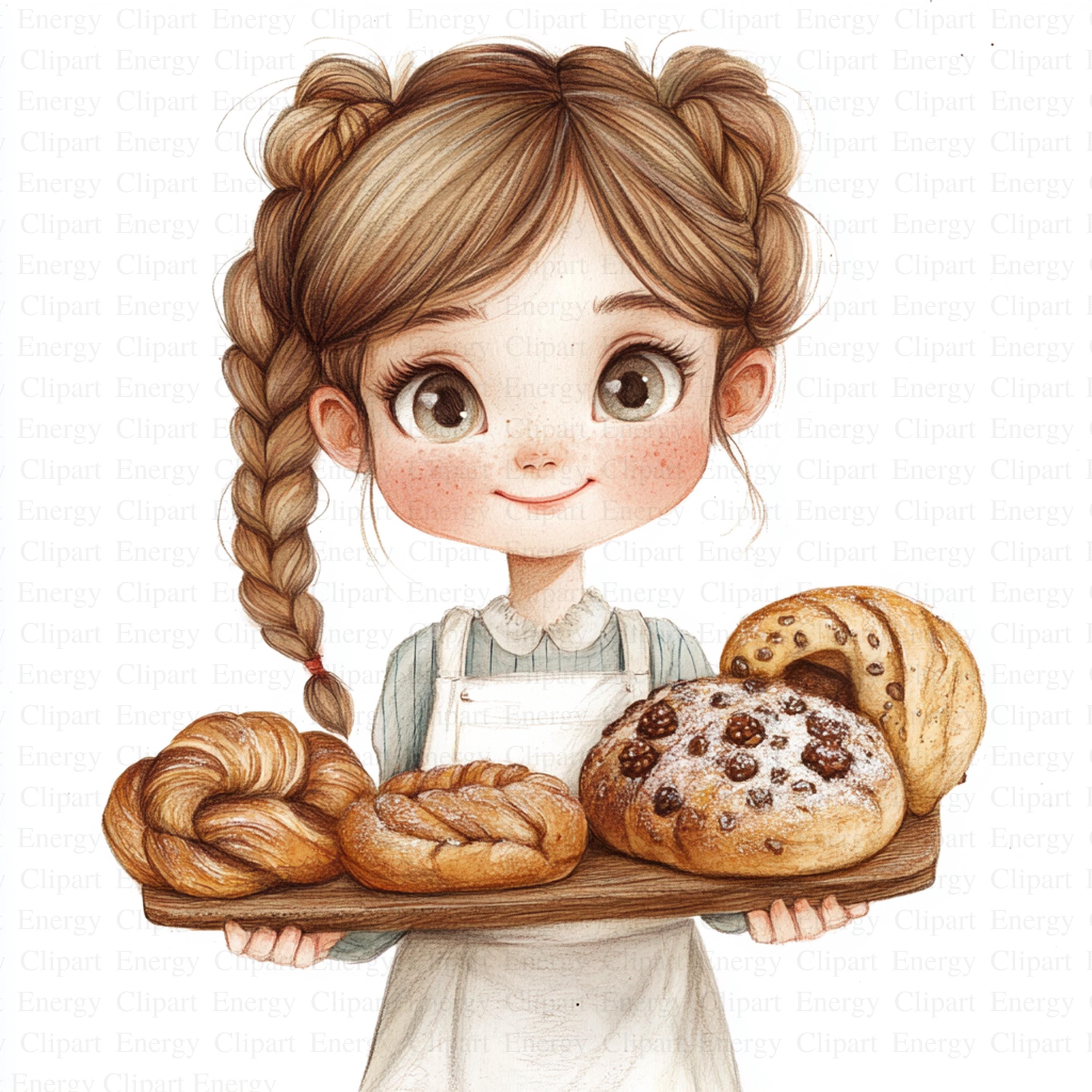 Bakery Girl Clipart | 5 High Quality Jpg's | Digital Download | Kitchen ...