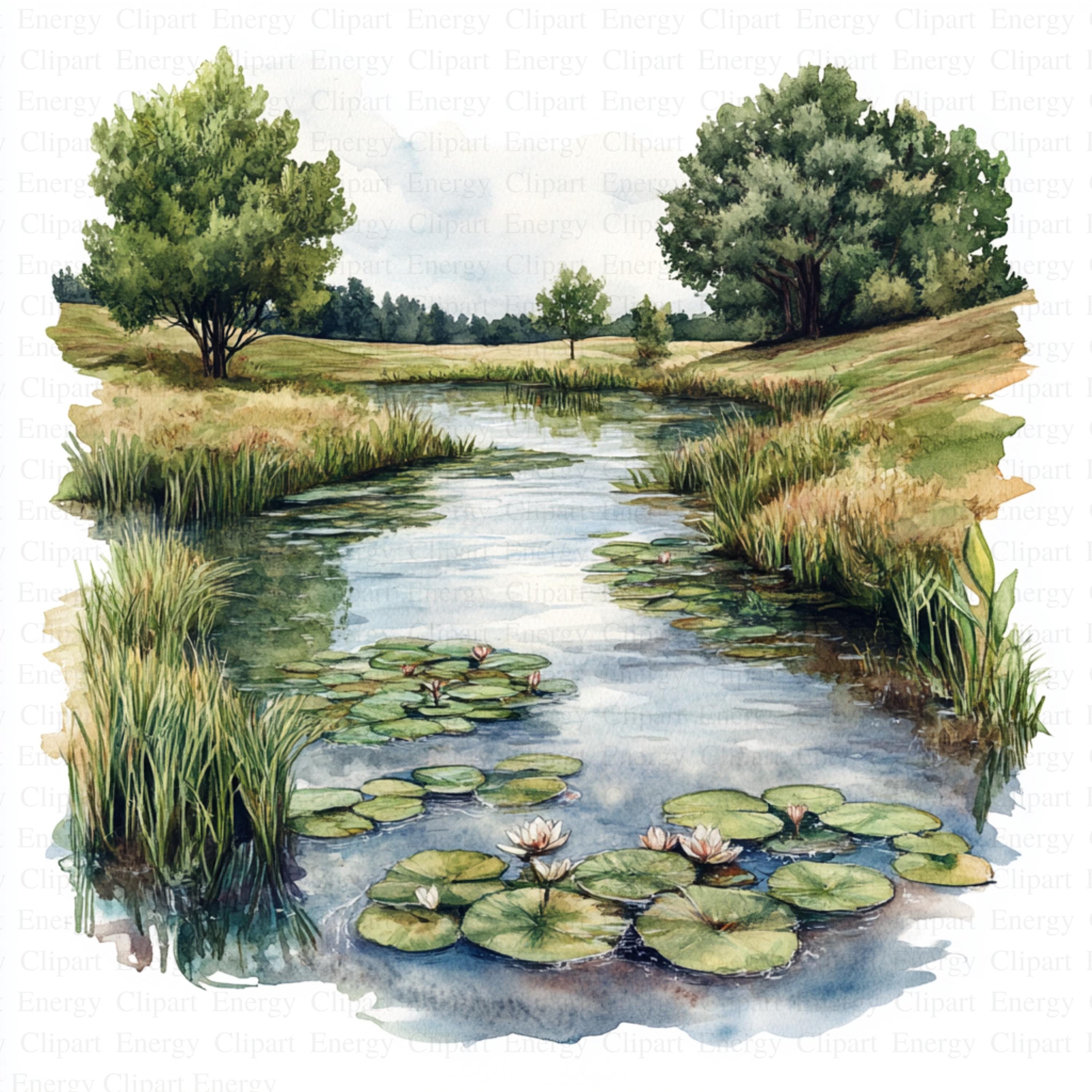Country Ponds Clipart | 5 High Quality Jpg's | Digital Download ...
