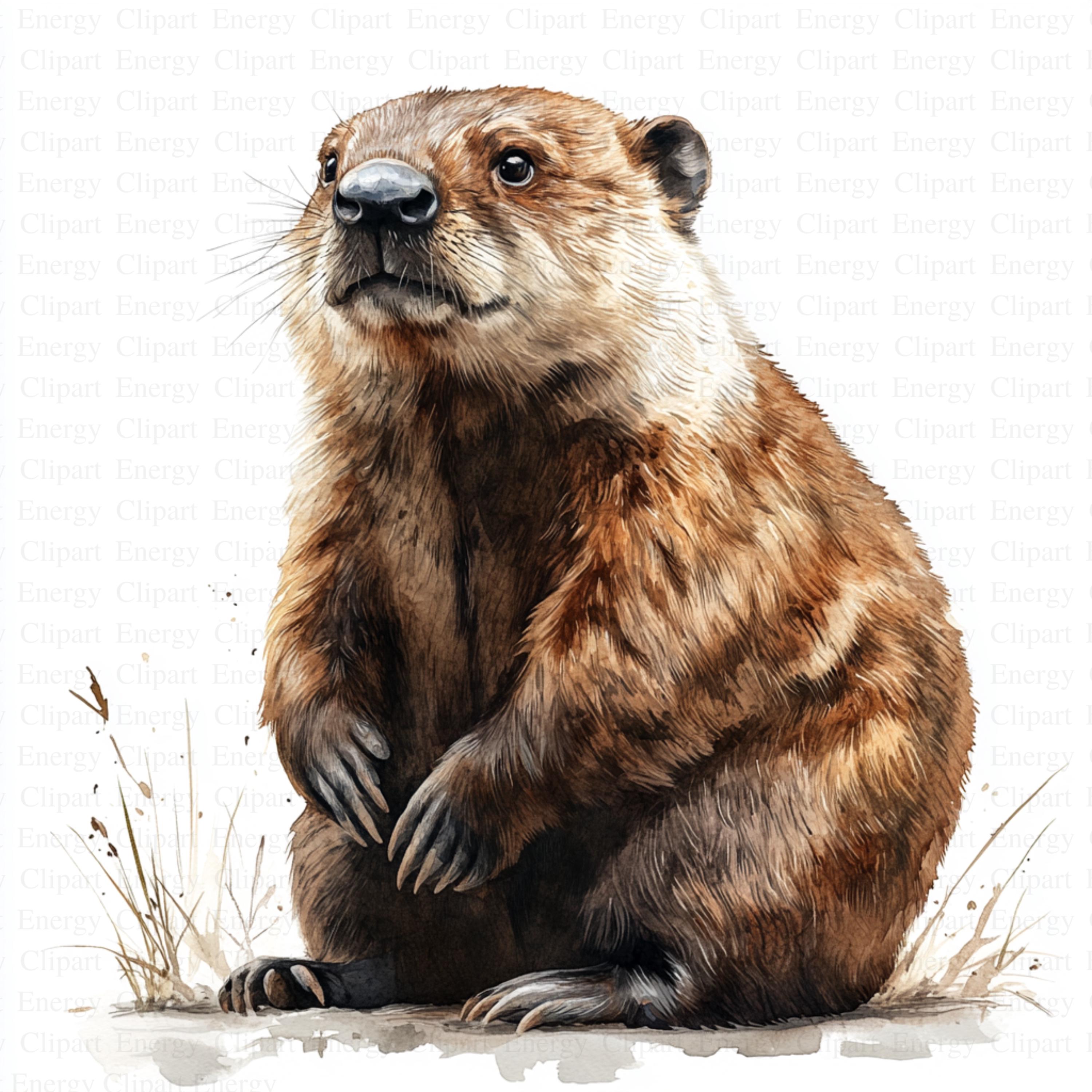 Watercolor Beaver Clipart | 5 High Quality Jpg's | Digital Download ...