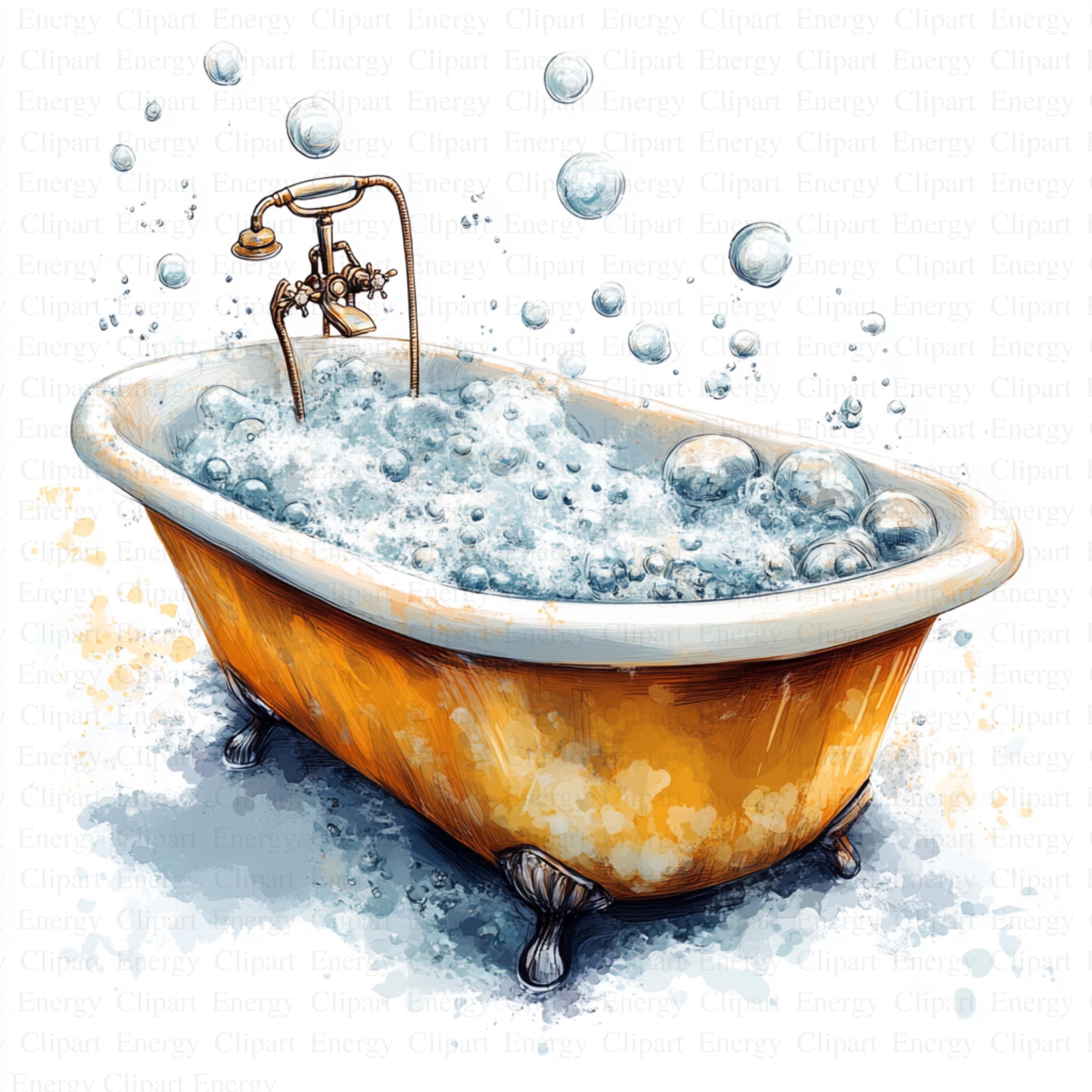 Bubble Bath Clipart | 5 High Quality Jpg's | Digital Download | Cute ...