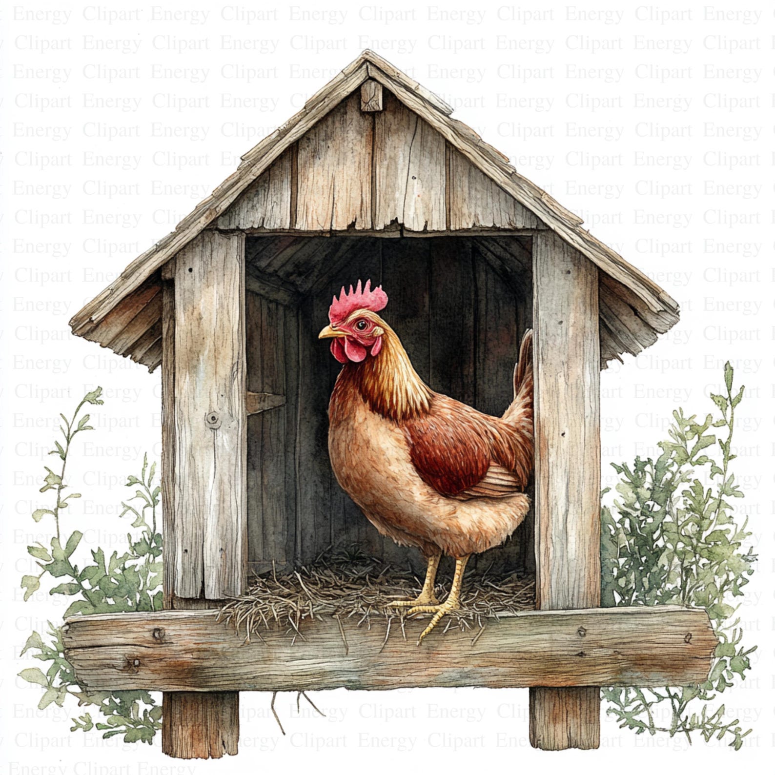 Chicken Coop Clipart | 5 High Quality Jpg's | Digital Download | Farm ...