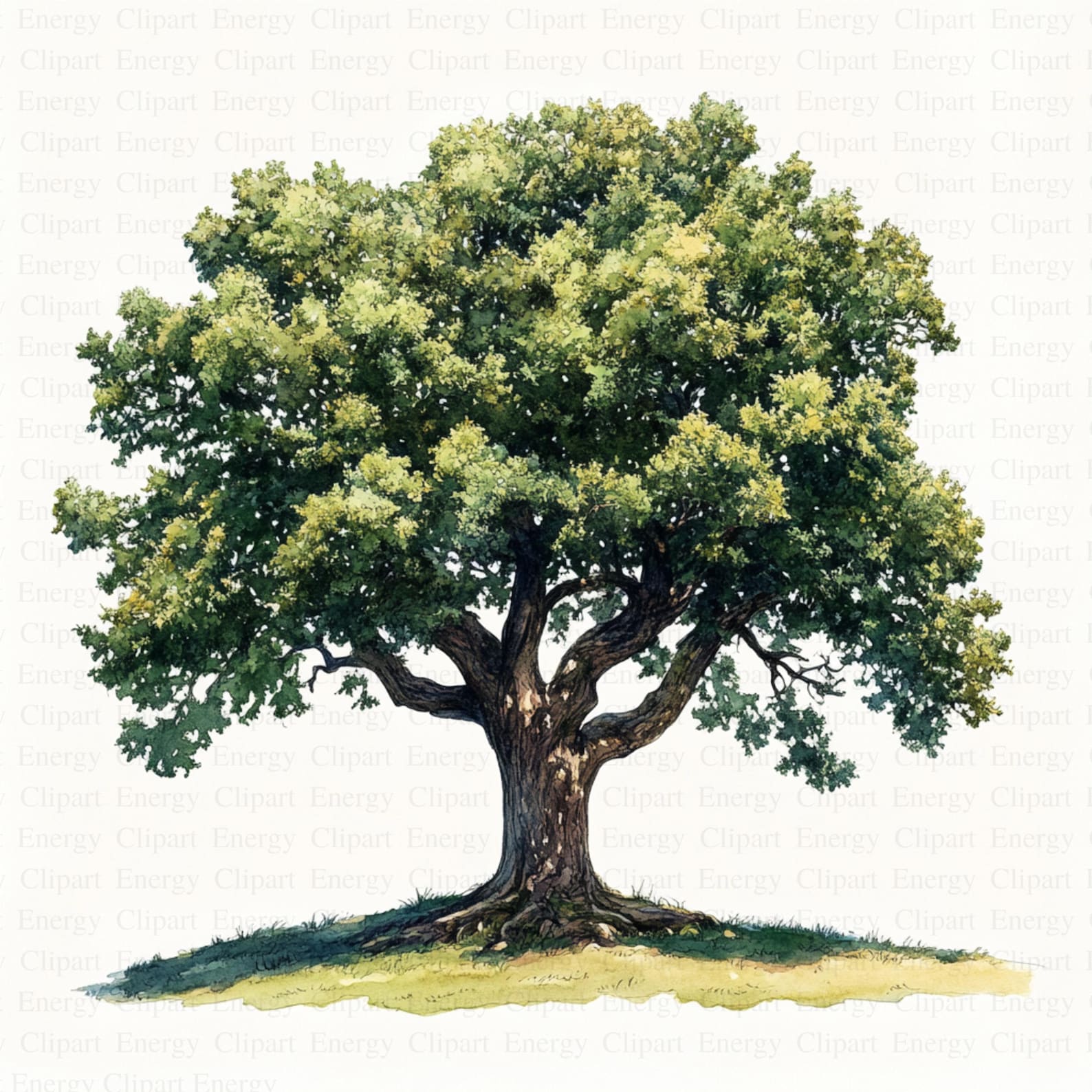 Oak Trees Clipart | 5 High Quality Jpg's | Digital Download | Nature ...