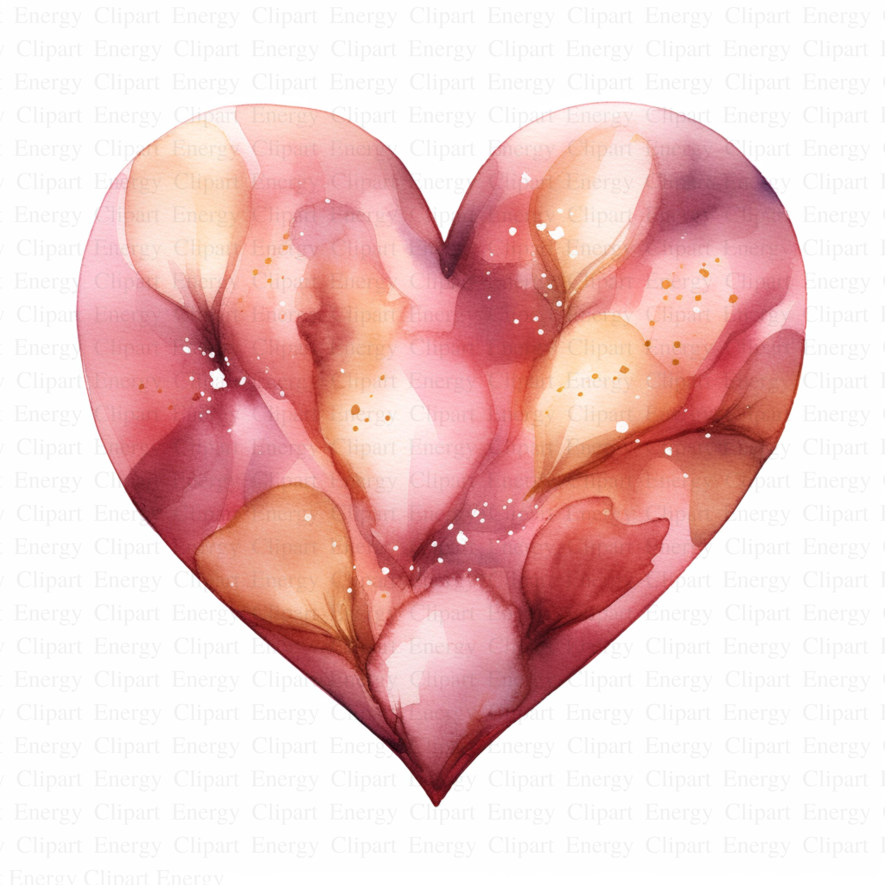Pink Gold Hearts Clipart 5 High Quality Jpg's Digital Download Wedding ...