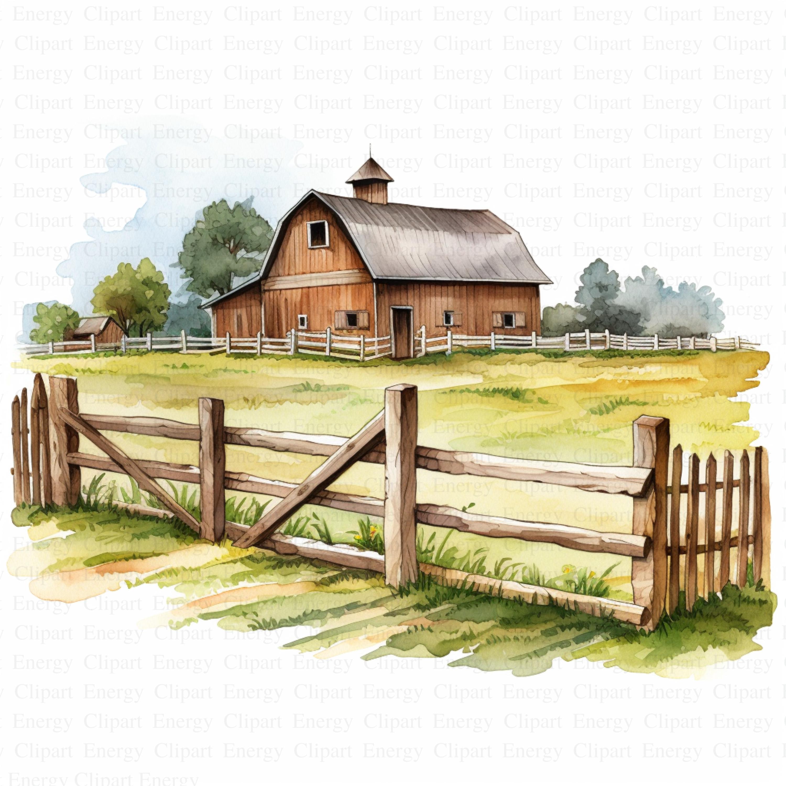 Farm Fences Clipart | 5 High Quality Jpg's | Digital Download | Farm ...
