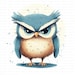 Grumpy Owl Clipart | 5 High Quality Jpgs | Digital Download | Cute Owl ...