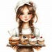 Bakery Girl Clipart | 5 High Quality Jpg's | Digital Download | Cute ...