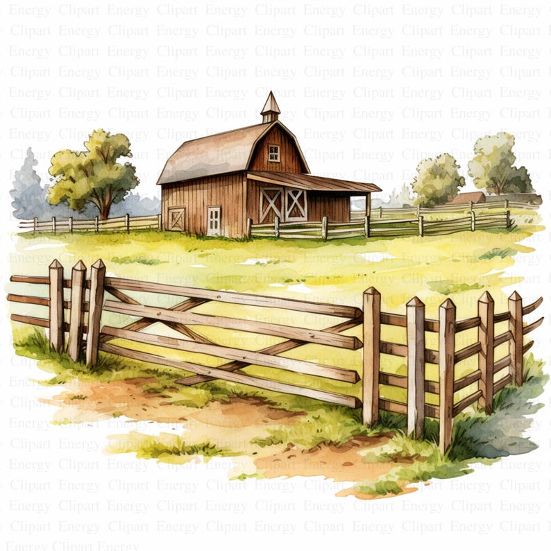 Farm Fences Clipart | 5 High Quality Jpg's | Digital Download | Farm ...