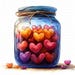 Jar of Hearts Clipart 5 High Quality Jpg's Digital Download Love Art ...