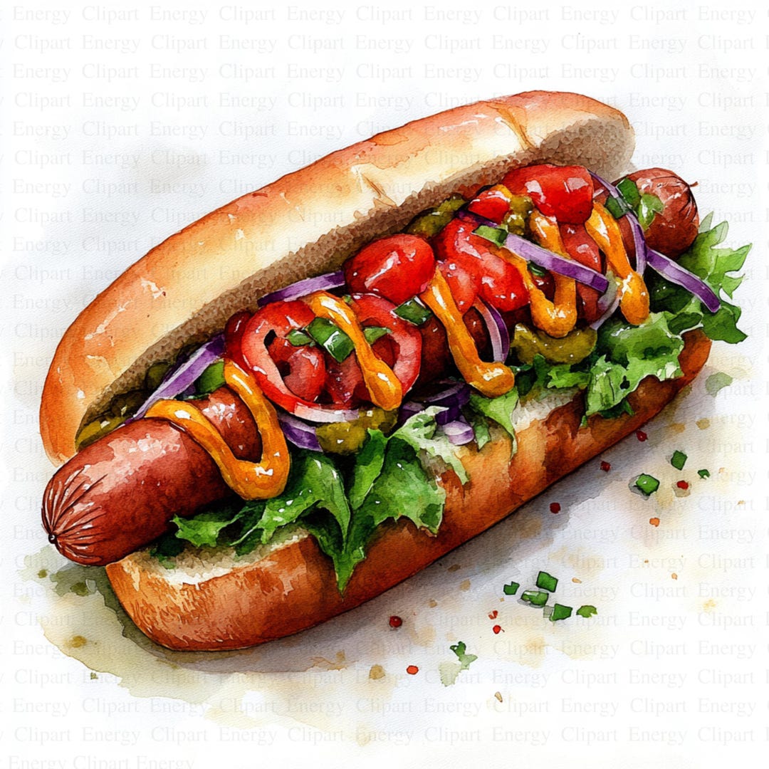 Hot Dog Clipart | 5 High Quality Jpg's | Digital Download | Hot Dog ...