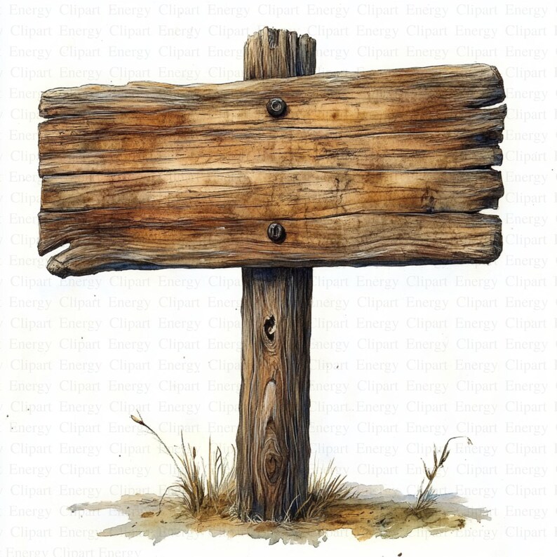 Wooden Sign Clipart | 5 High Quality Jpgs | Digital Download | Junk ...