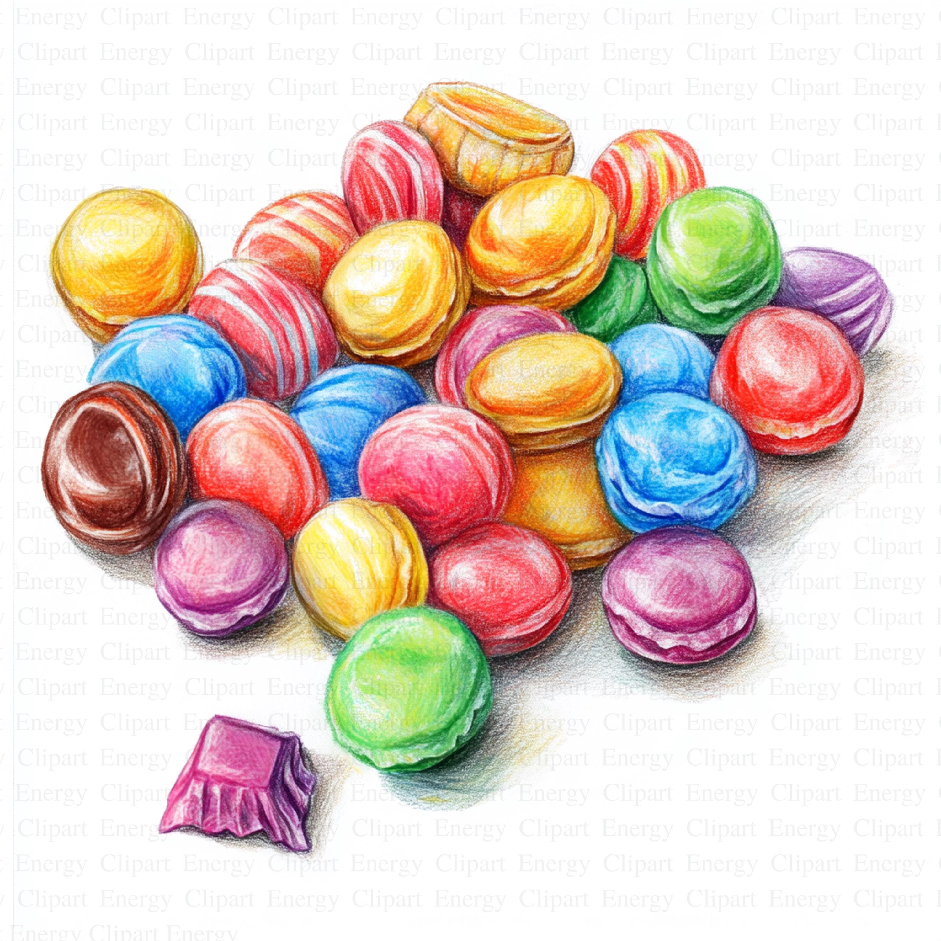 Rainbow Candy Clipart 5 High Quality Jpg's Digital Download Colorful ...