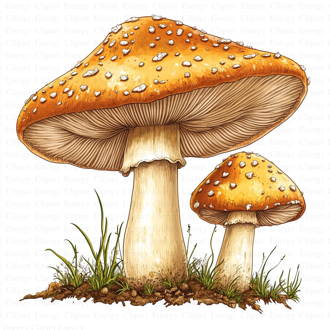 Watercolor Fungi Clipart | 5 High Quality Jpg's | Digital Download ...